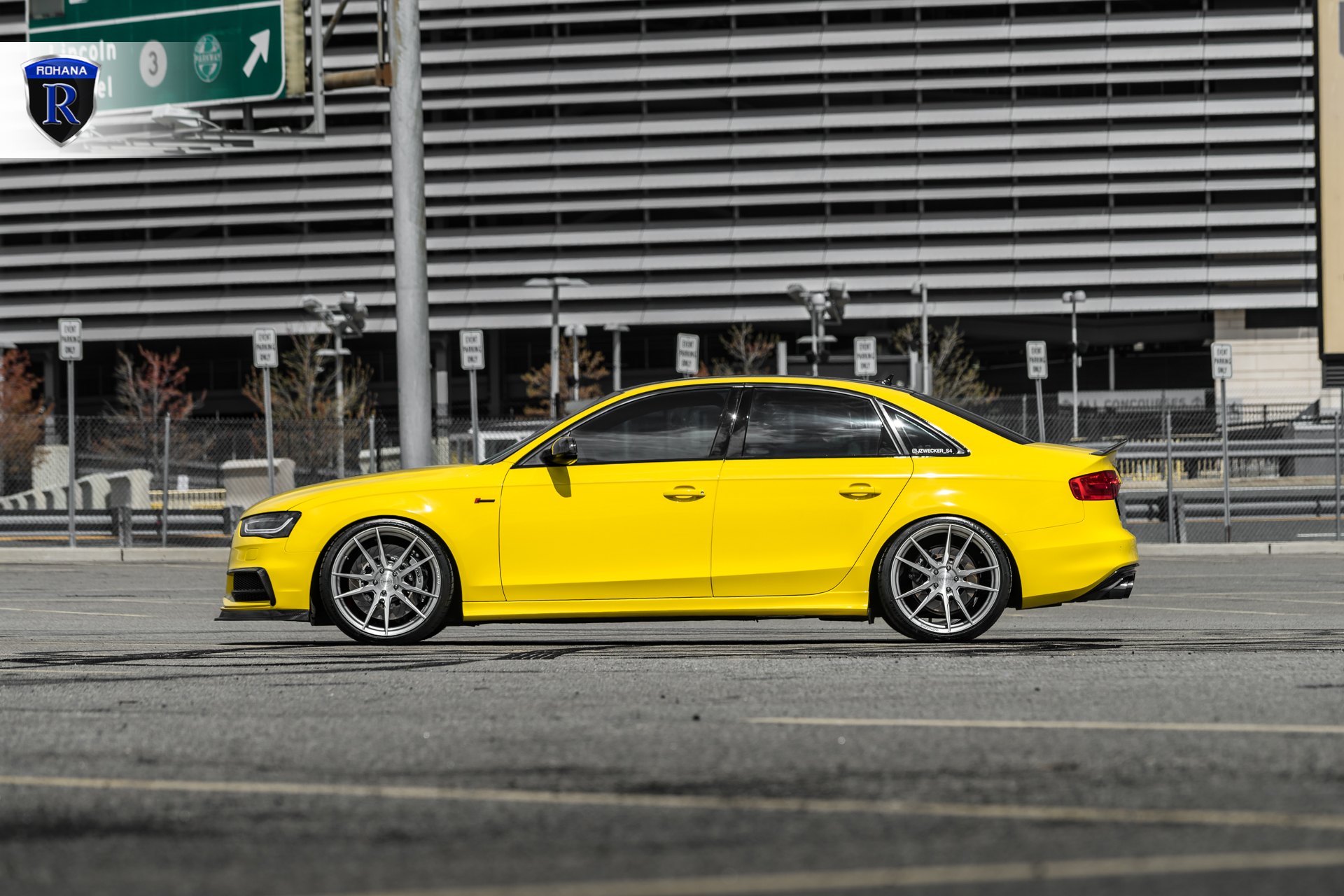 Live Fast, Drive Hard: Yellow Audi S4 with Blacked Out Mesh Grille ...