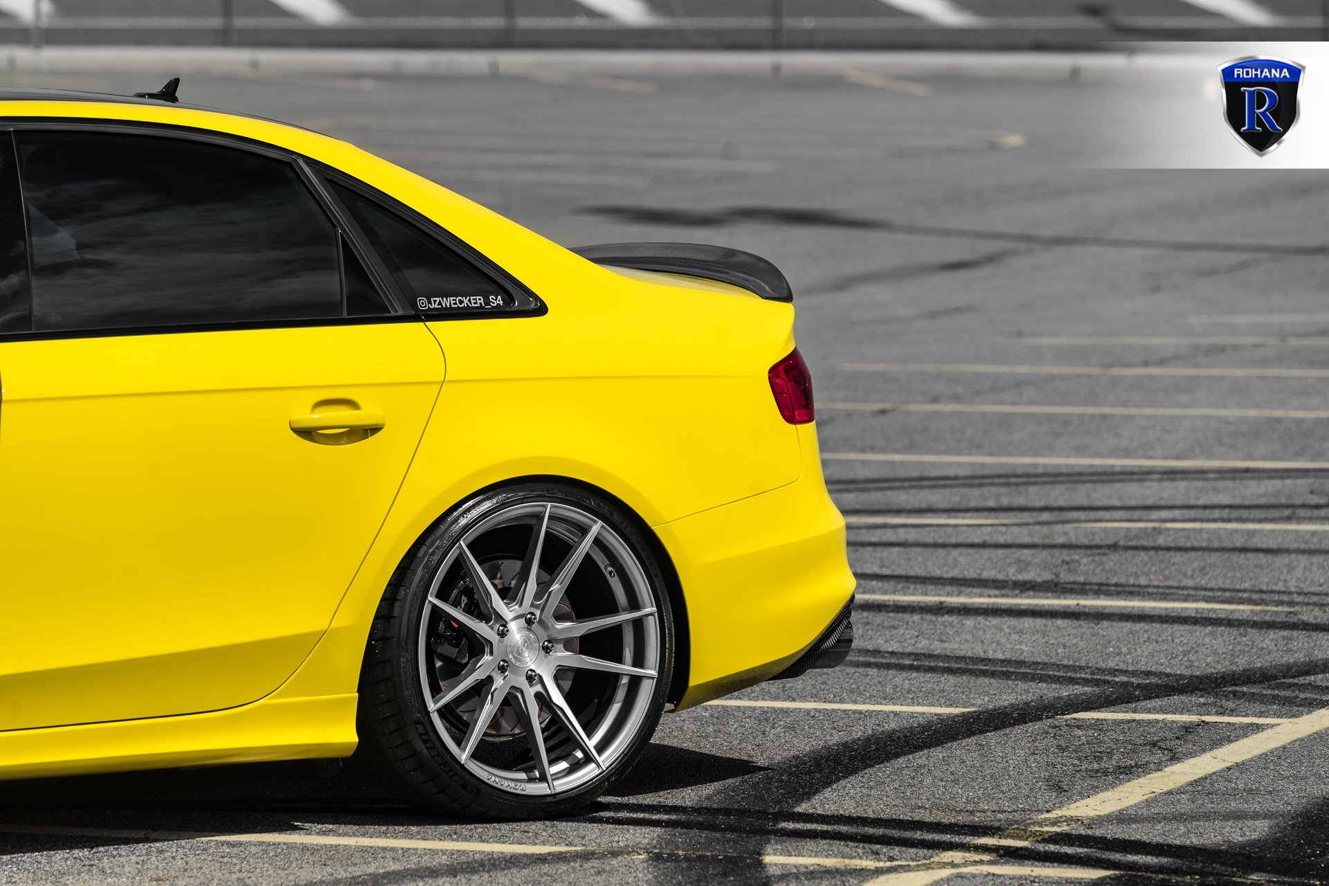 Live Fast, Drive Hard: Yellow Audi S4 with Blacked Out Mesh Grille ...