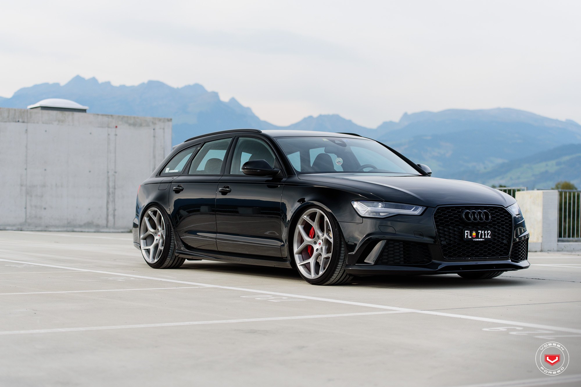 Black Audi S6 on Contrasting Custom Wheels | CARiD.com Gallery