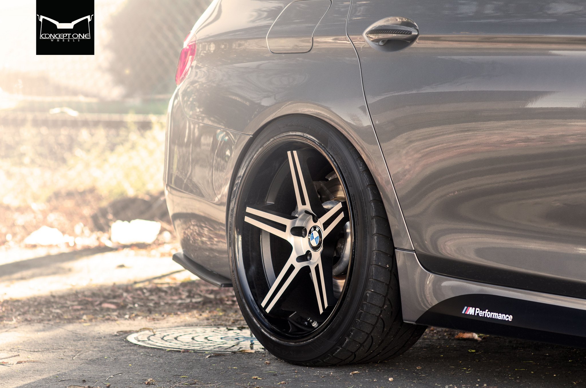 Gray BMW 5-Series Shod in Concept One Rims Wrapped in Falken Tires ...