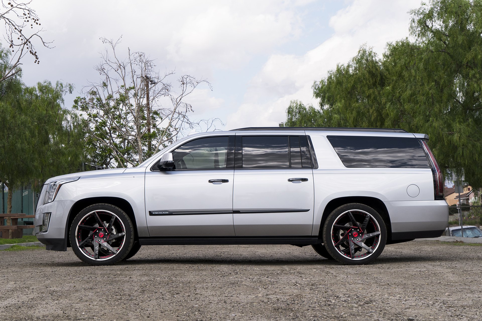 Lifted and Proud Gray Cadillac Escalade on Forgiato Rims | CARiD.com ...