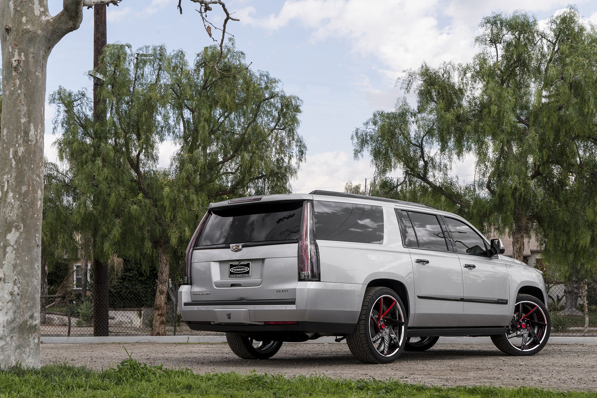 Lifted and Proud Gray Cadillac Escalade on Forgiato Rims | CARiD.com ...