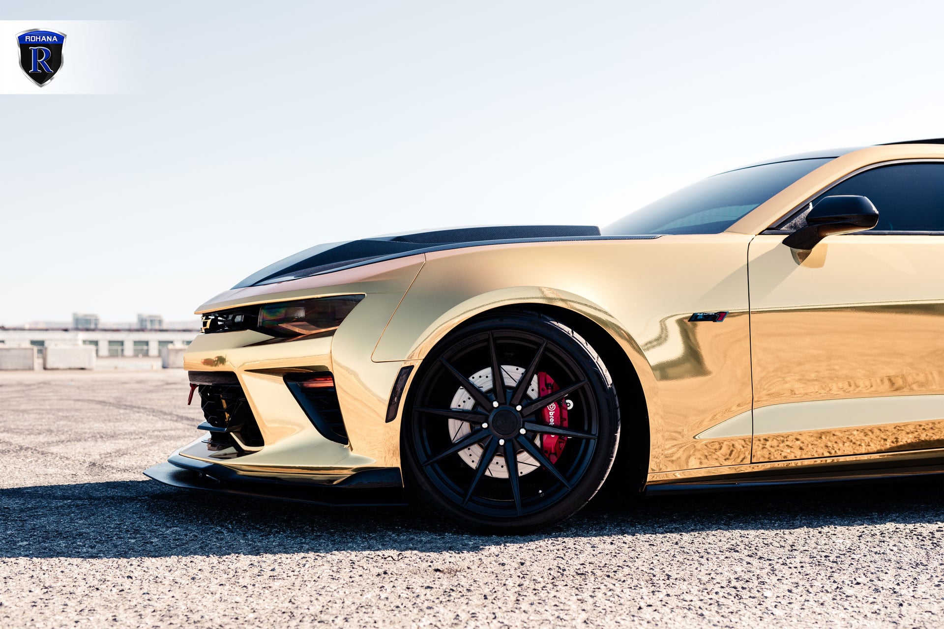 Rose Gold Chrome Camaro on Rohana Wheels | CARiD.com Gallery
