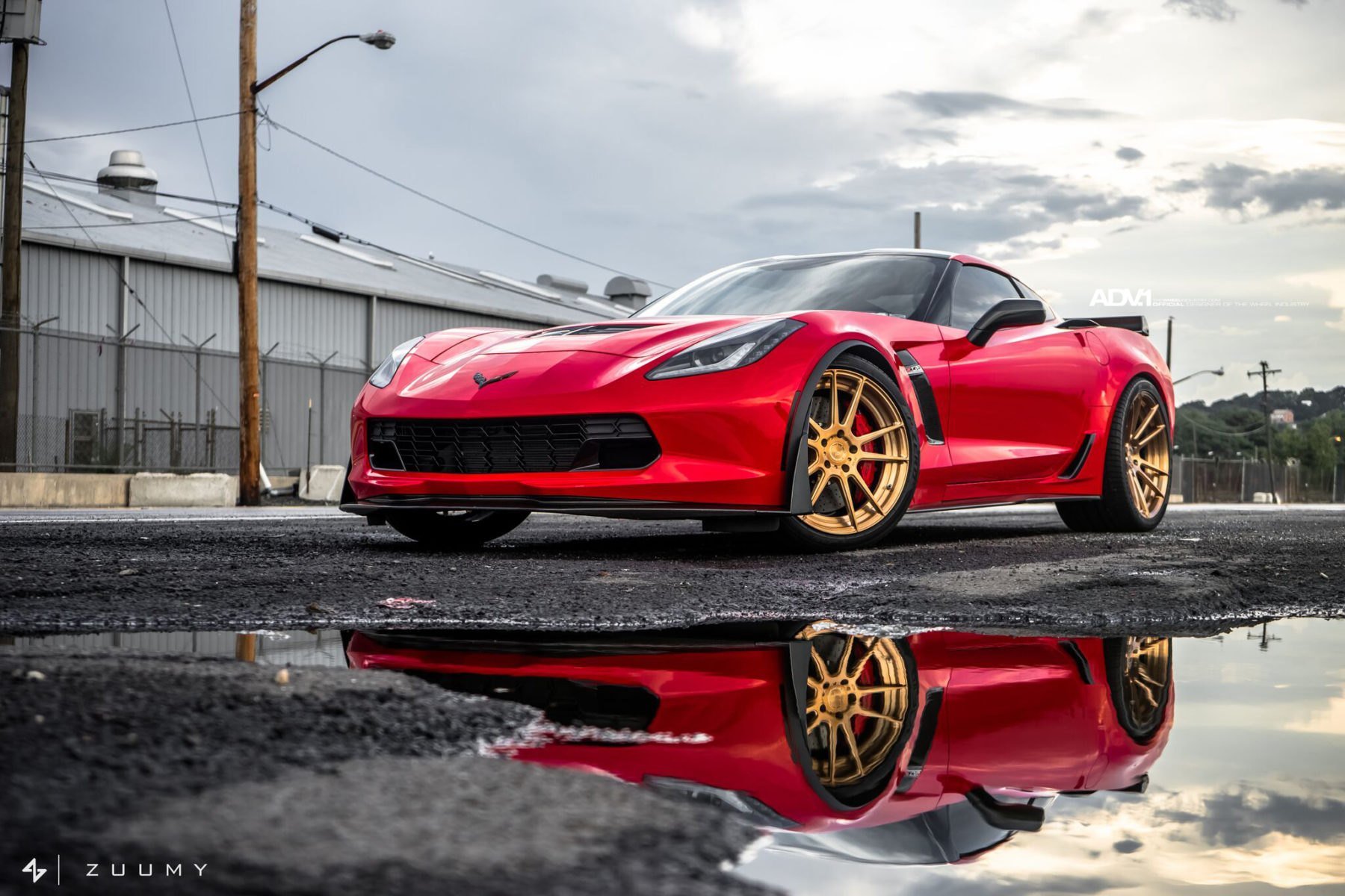 Red Z06 Corvette on Bronze ADV.1 Custom Rims | CARiD.com Gallery