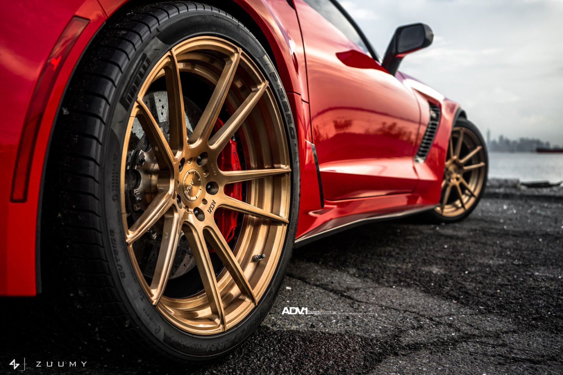 Red Z06 Corvette on Bronze ADV.1 Custom Rims | CARiD.com Gallery