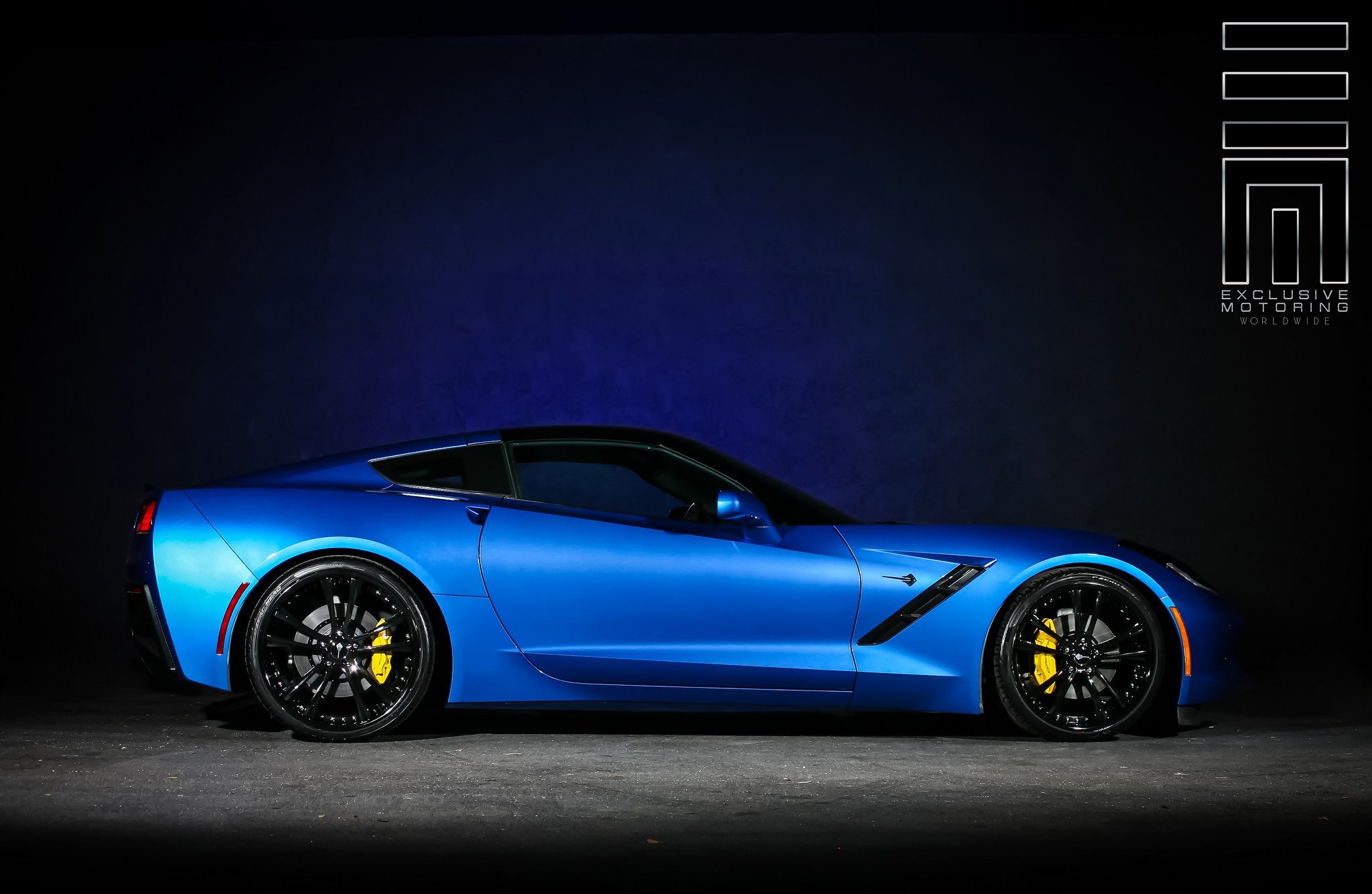 Electric Blue Corvette C7 On Black Rims by Exclusive Motoring | CARiD ...