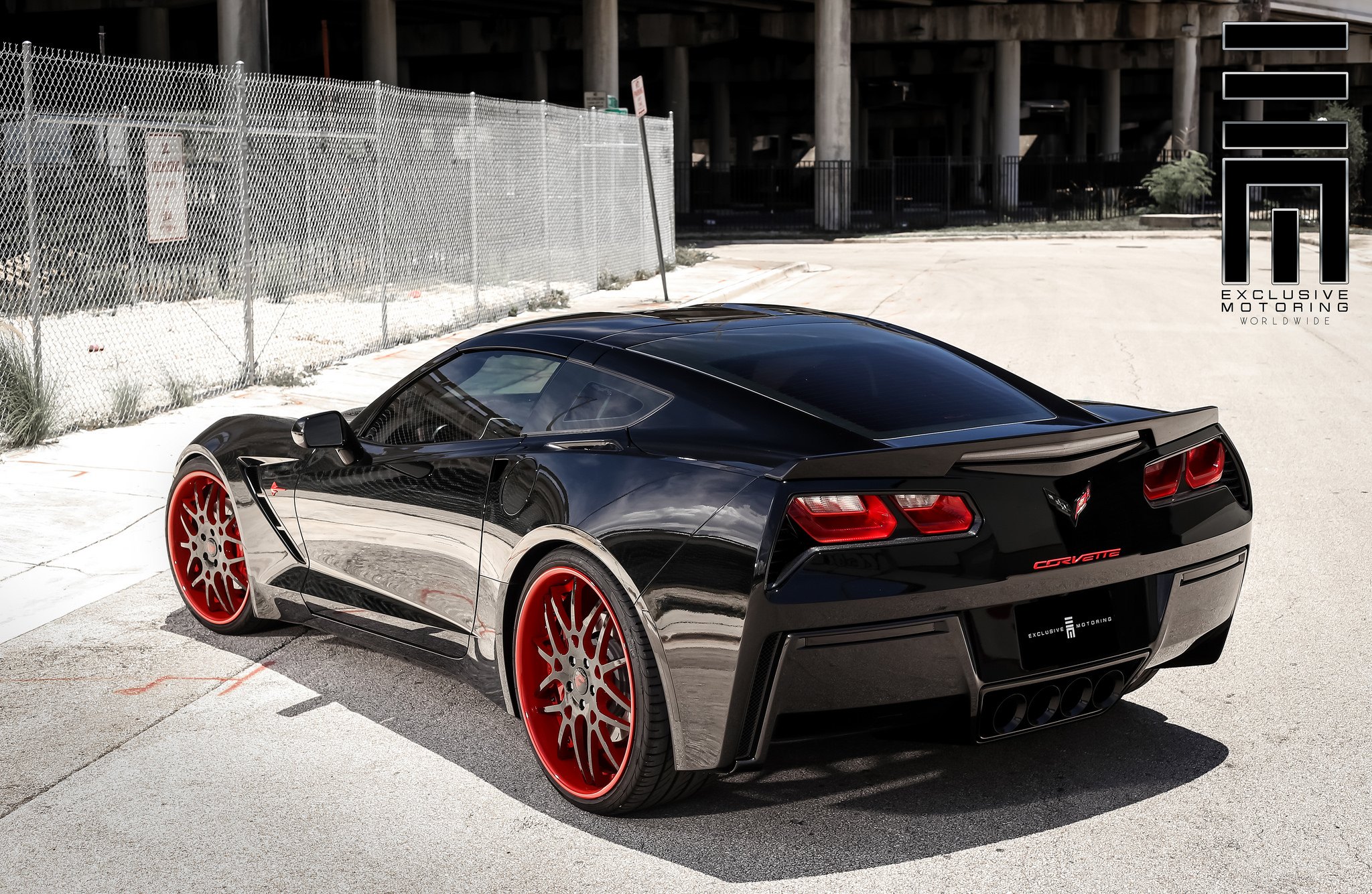 Sinister Corvette C7 With Red Custom Wheels | CARiD.com Gallery