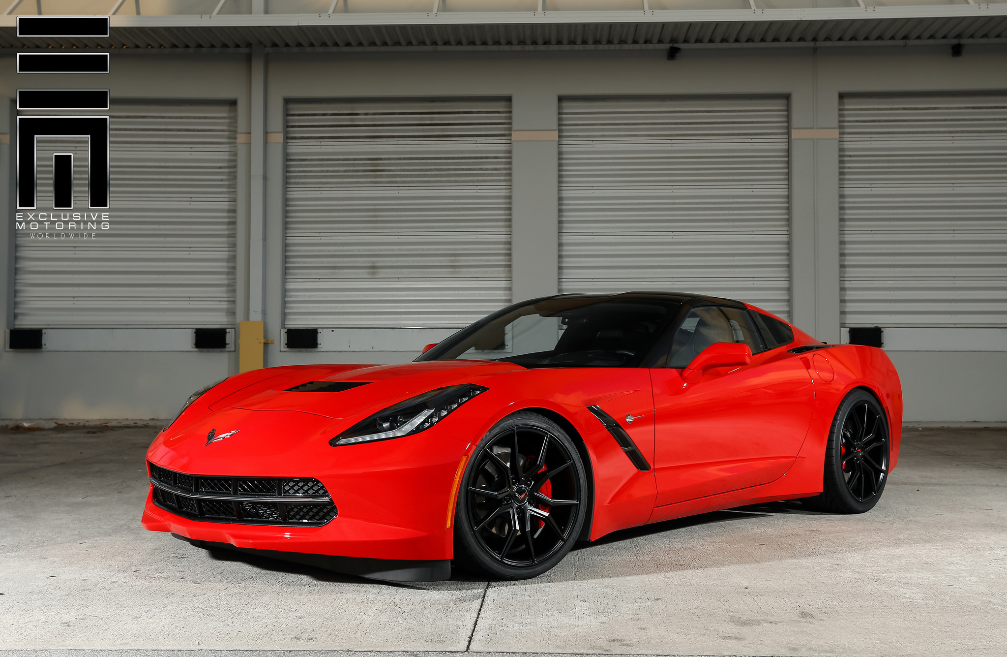 Red Covette C7 On Black Custom Wheels by Exclusive Motoring | CARiD.com ...