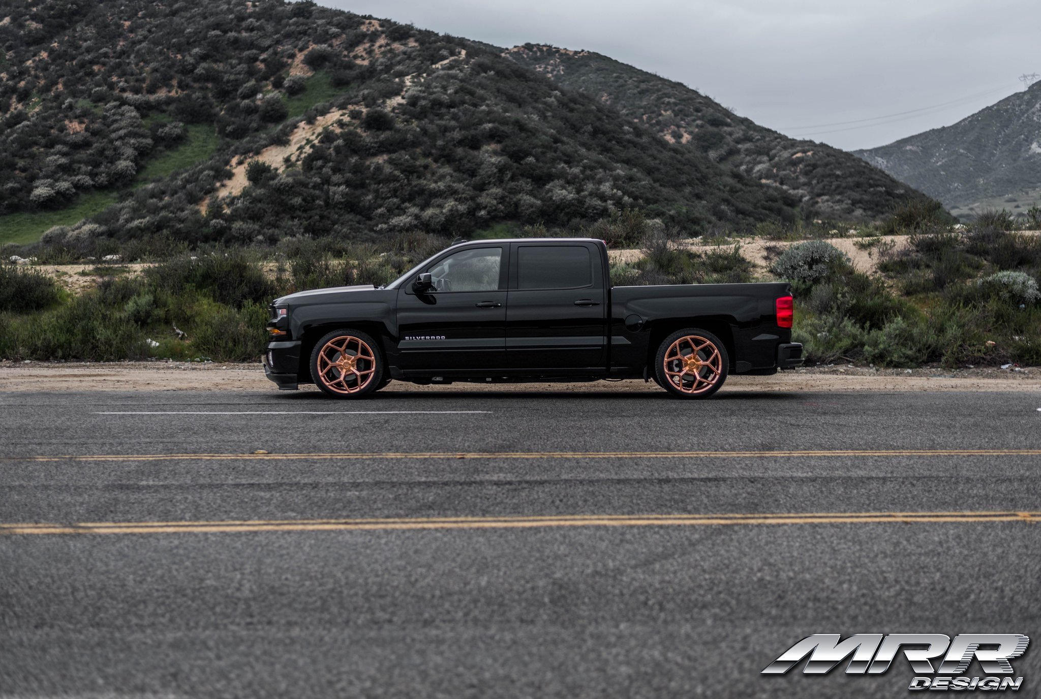 Lowered Silverado Performance Truck on Gold M228 Rims by MRR | CARiD ...