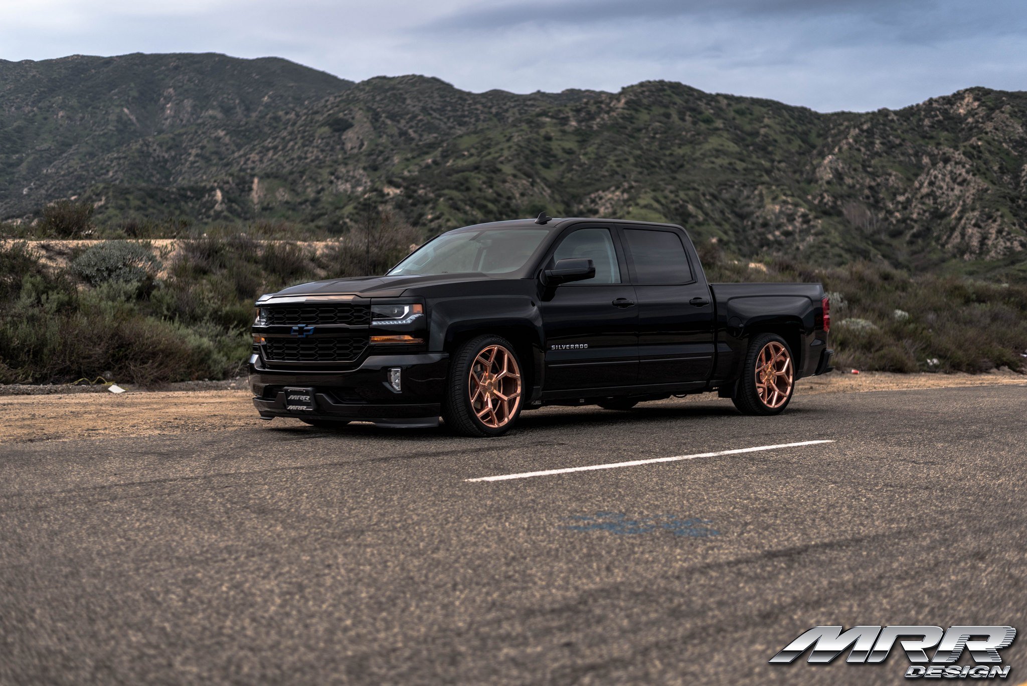 Lowered Silverado Performance Truck on Gold M228 Rims by MRR | CARiD ...