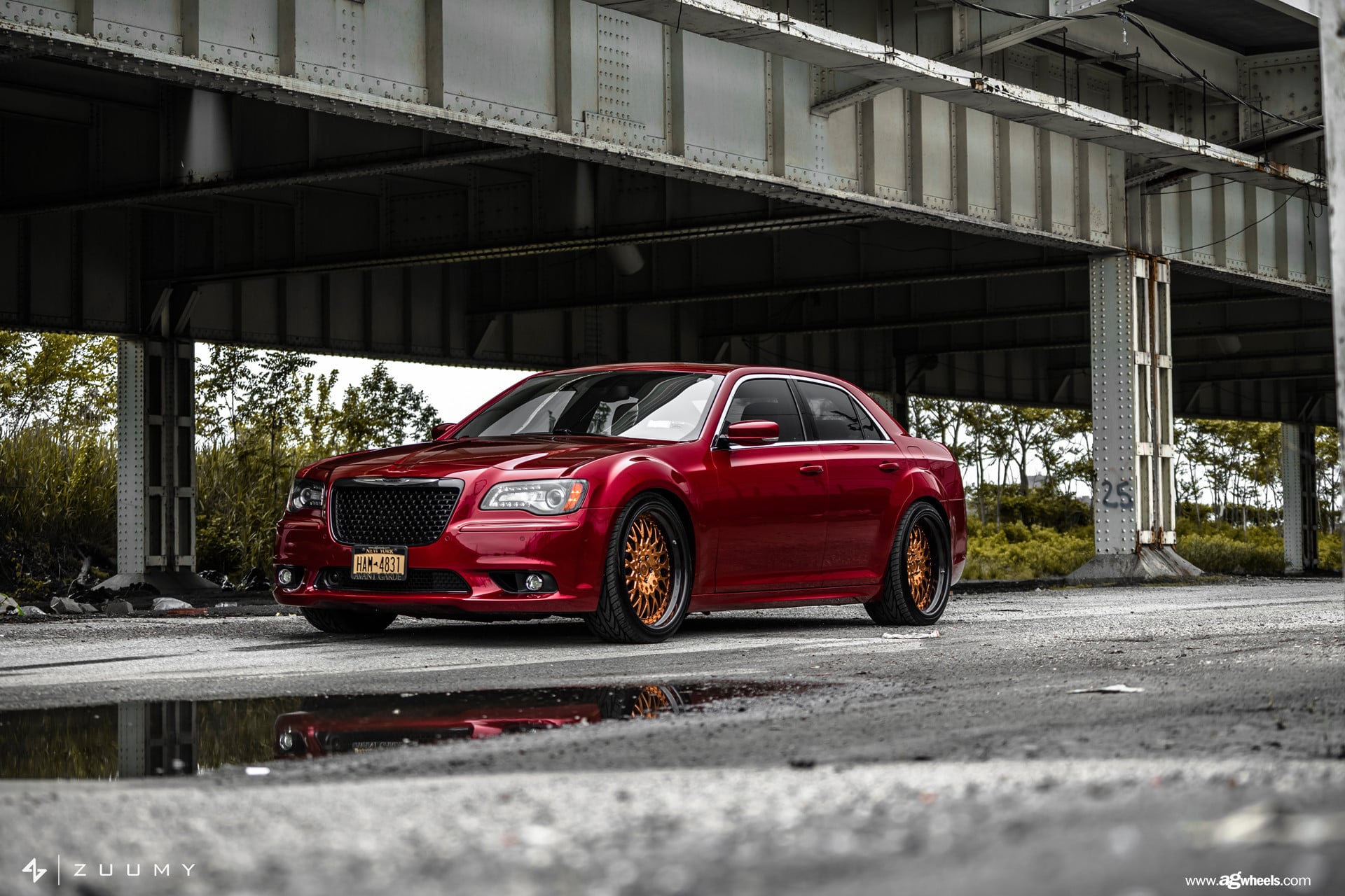 Bloody Red Chrysler 300 SRT on Bronze Avant Garde Rims | CARiD.com Gallery