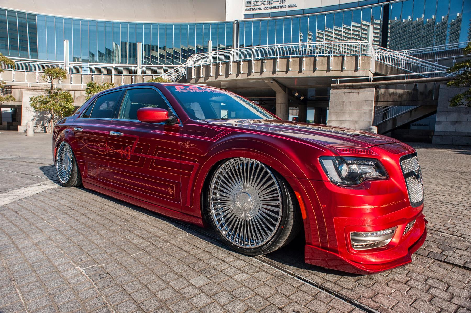 Red Chrysler 300 Living the Lowered Life and Sitting on Forged Rims ...