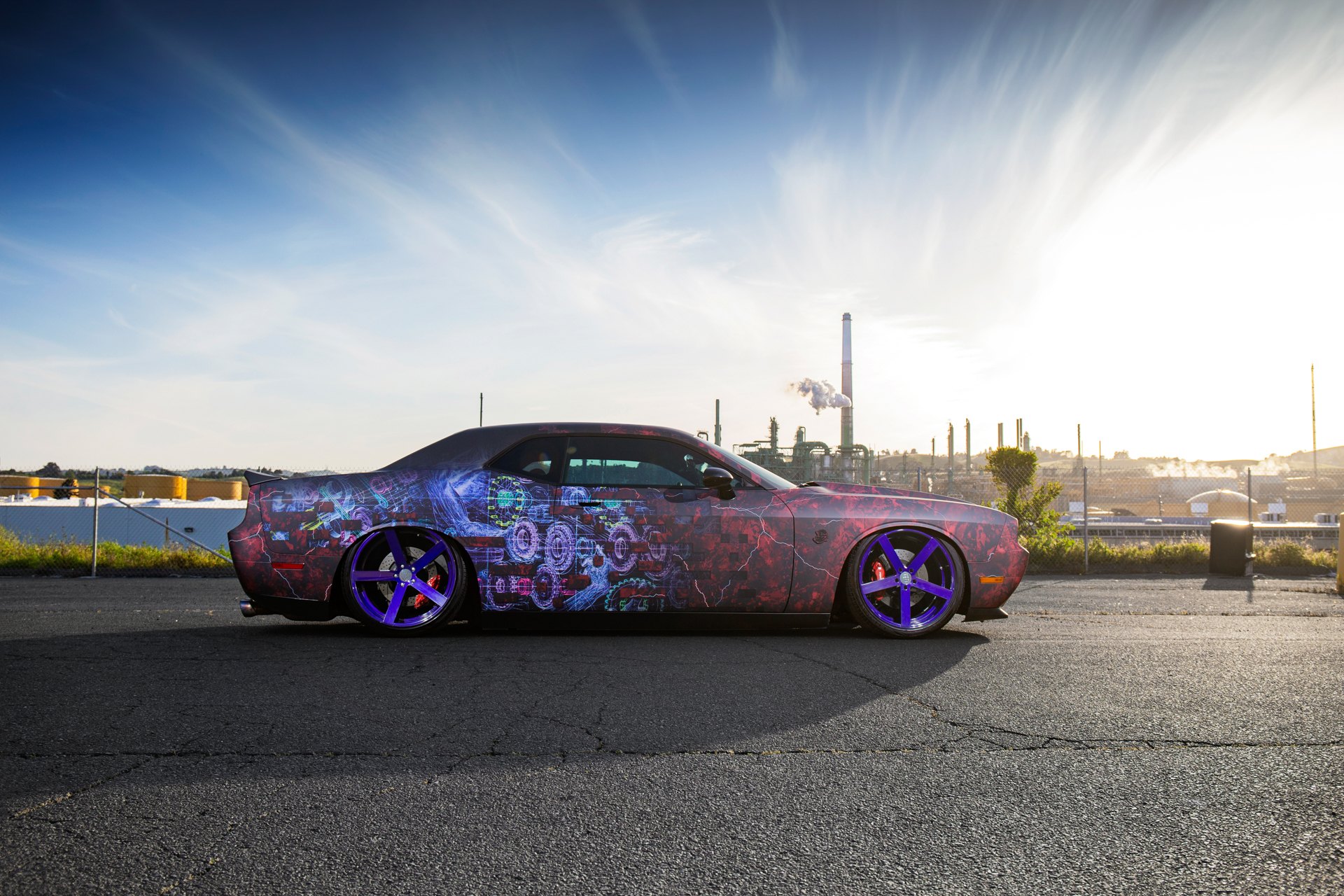Wild Custom Paint on Dodge Challenger Shod in Rohana Rims | CARiD.com ...