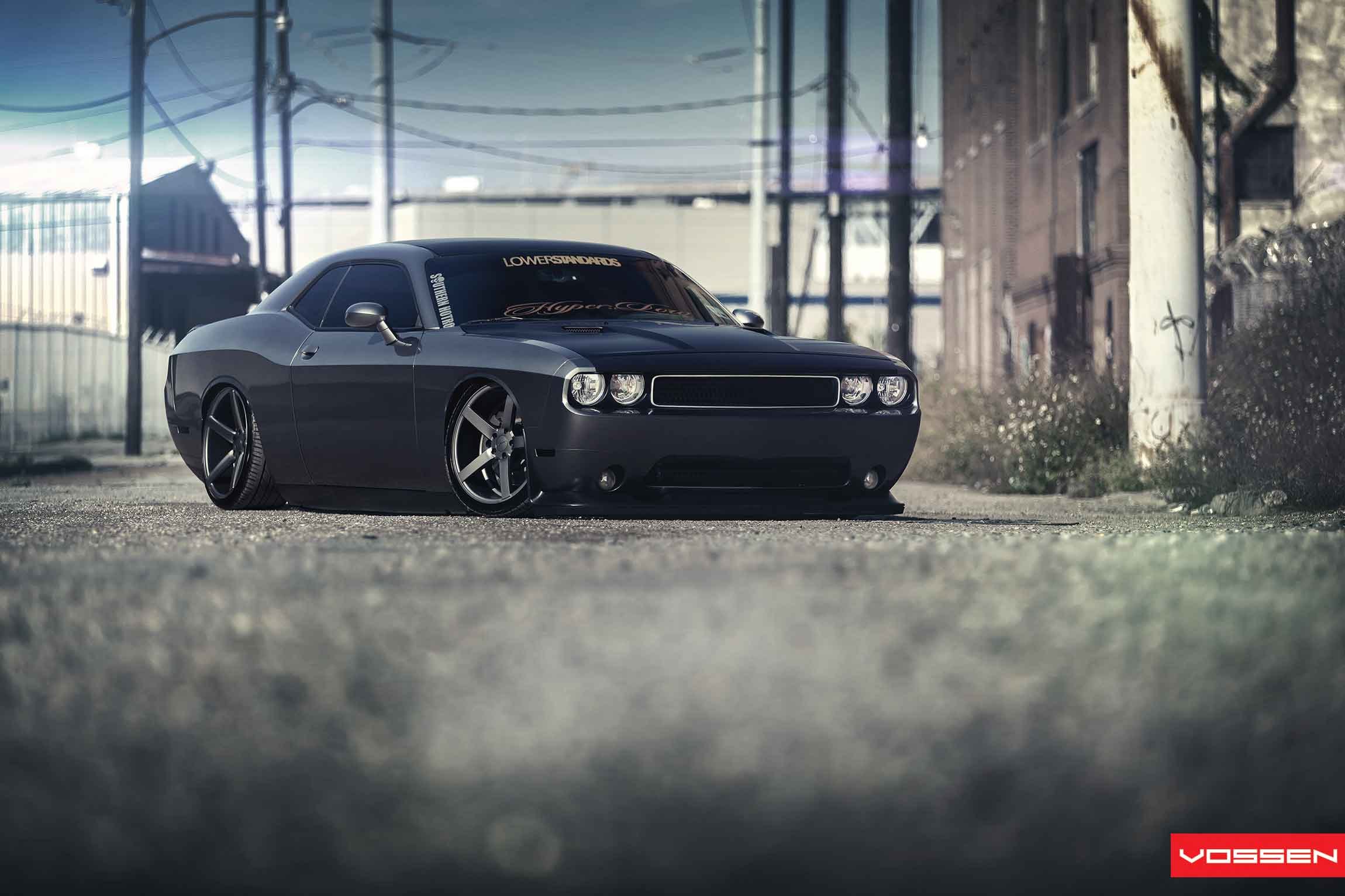 Stanced and Mean Custom Black Dodge Challenger | CARiD.com Gallery