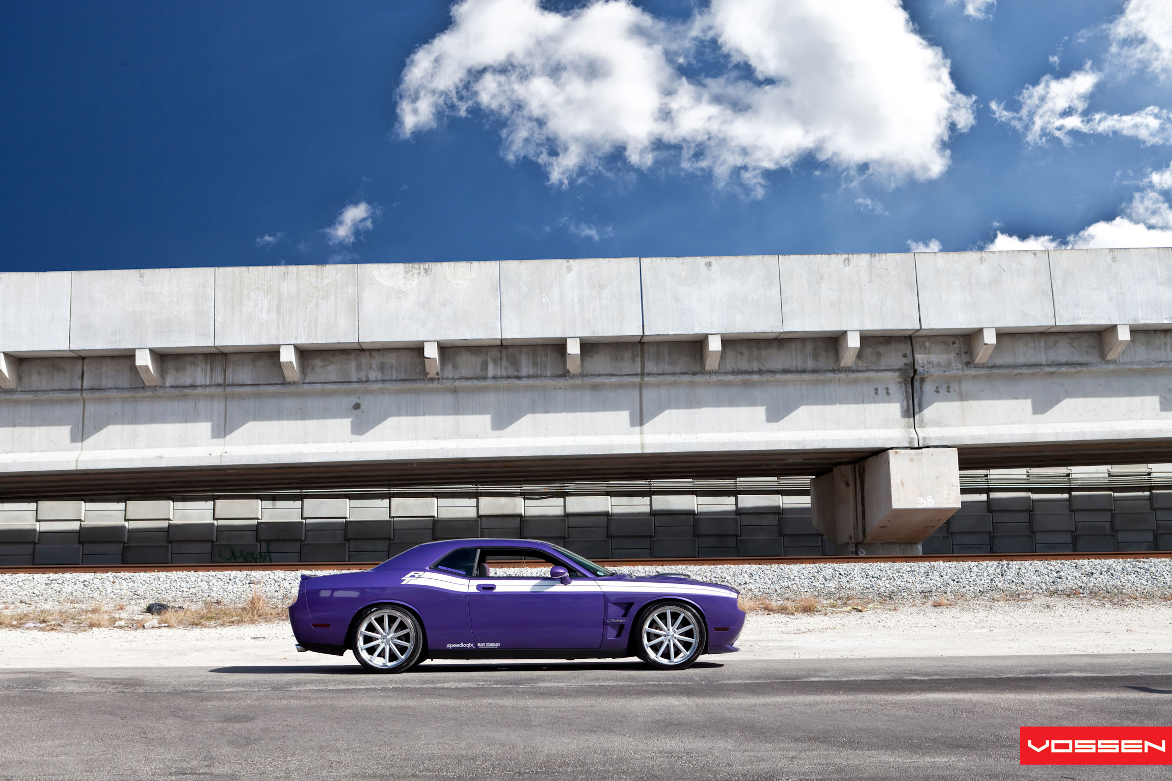 Plum Crazy Dodge Challenger Customized and Boasting White Stripes ...