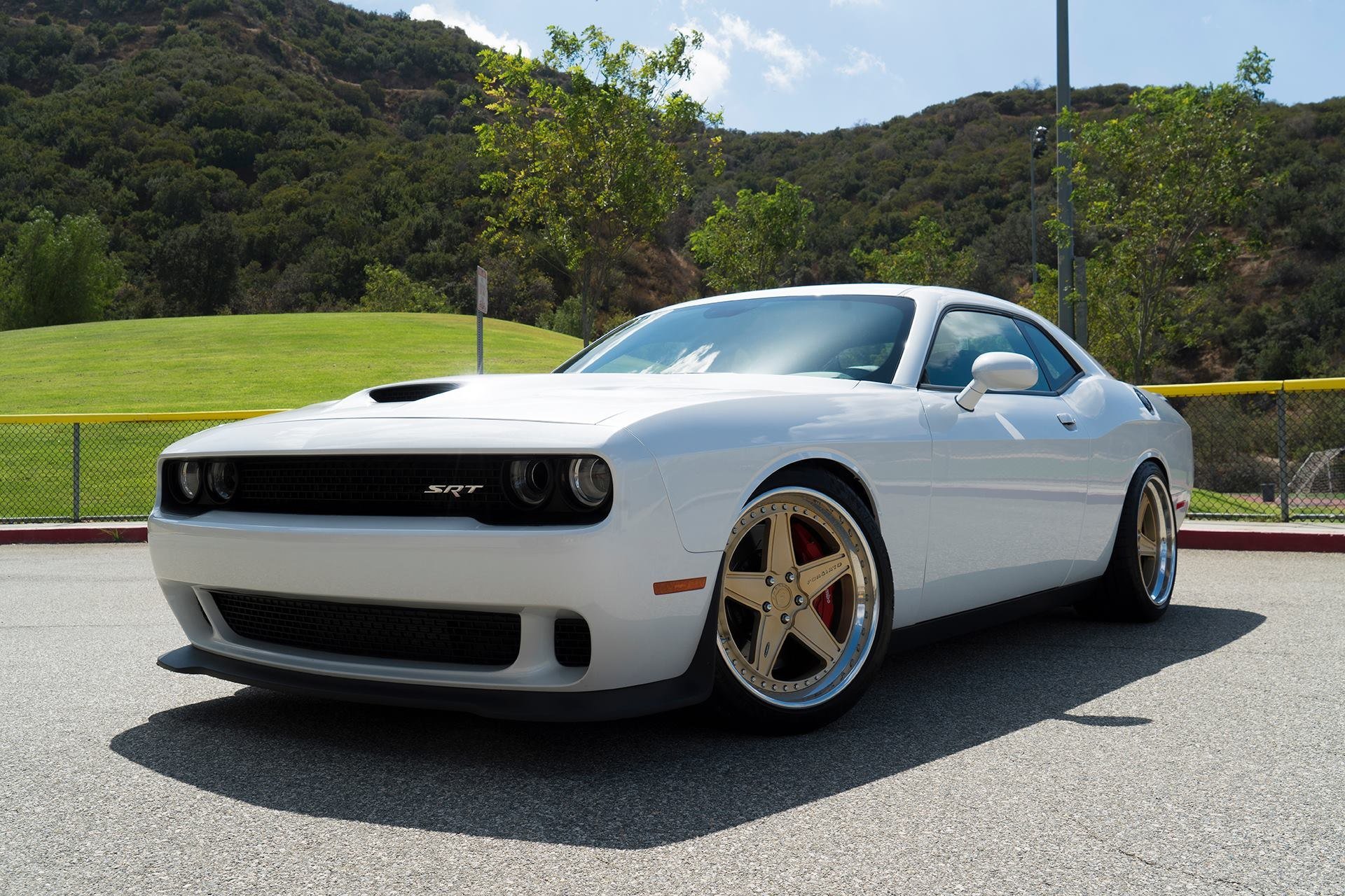 Unique Bronze Forgiato Wheels Enhancing White Dodge Challenger | CARiD ...