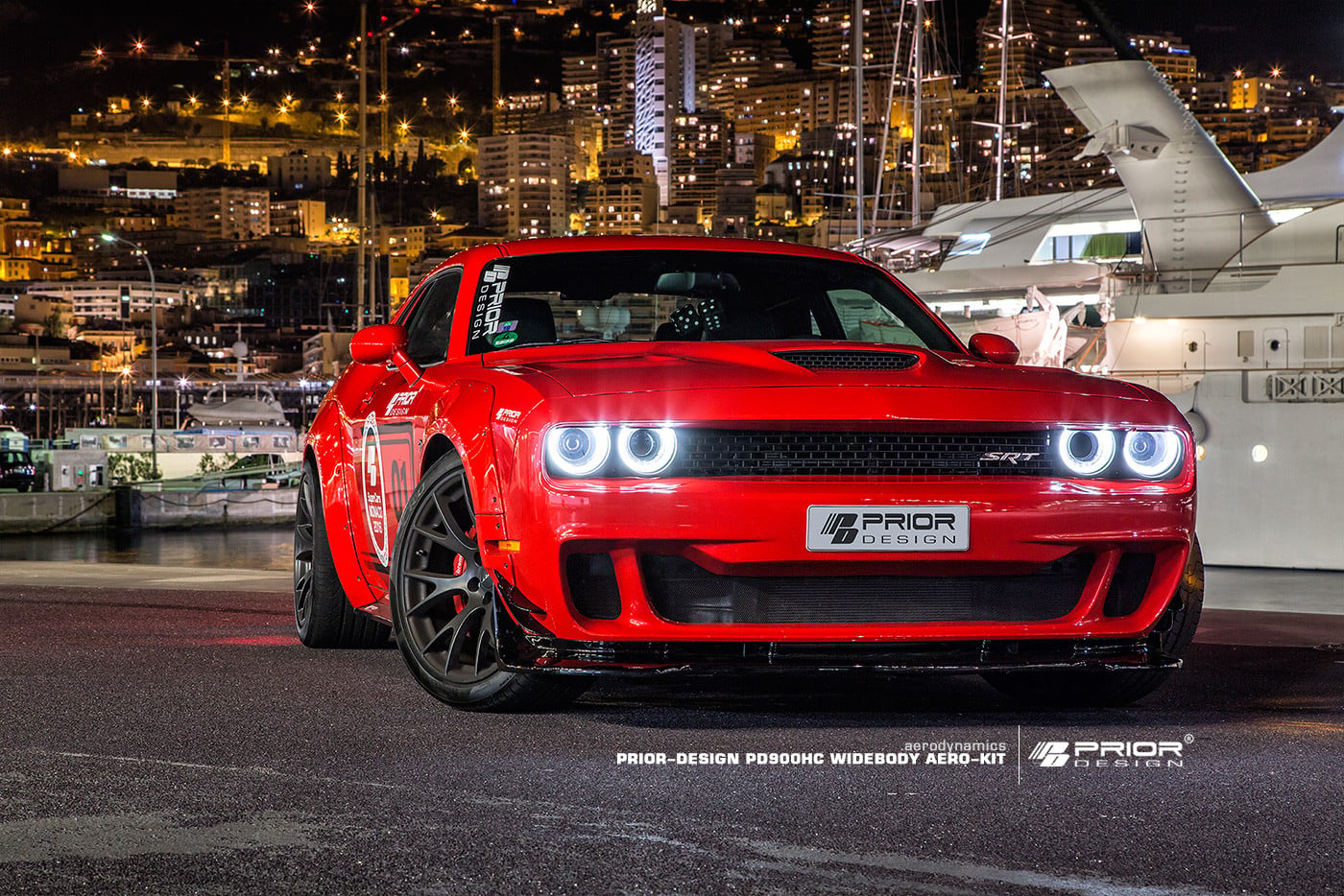 Mean Red Dodge Challenger SRT Enhanced with Prior Design Body Kit ...