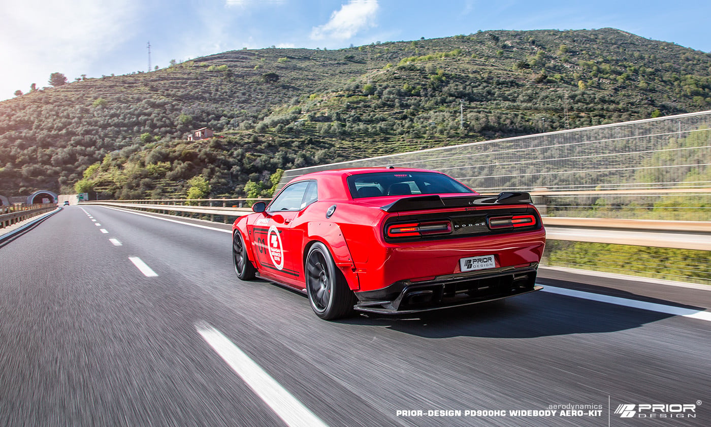 Mean Red Dodge Challenger SRT Enhanced with Prior Design Body Kit ...
