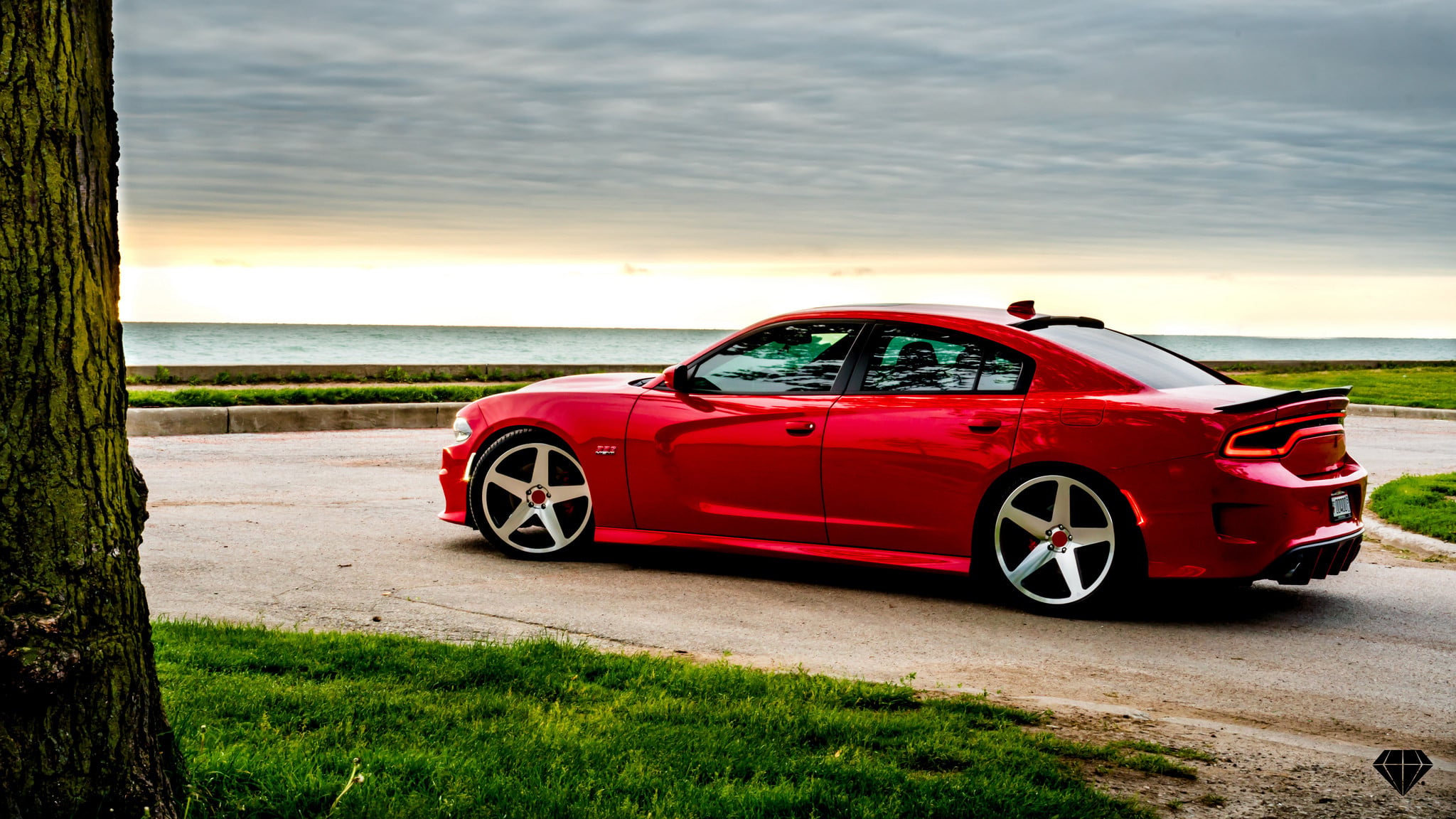 Exotic Red Dodge Charger Sitting on Blaque Diamond Wheels with Color ...