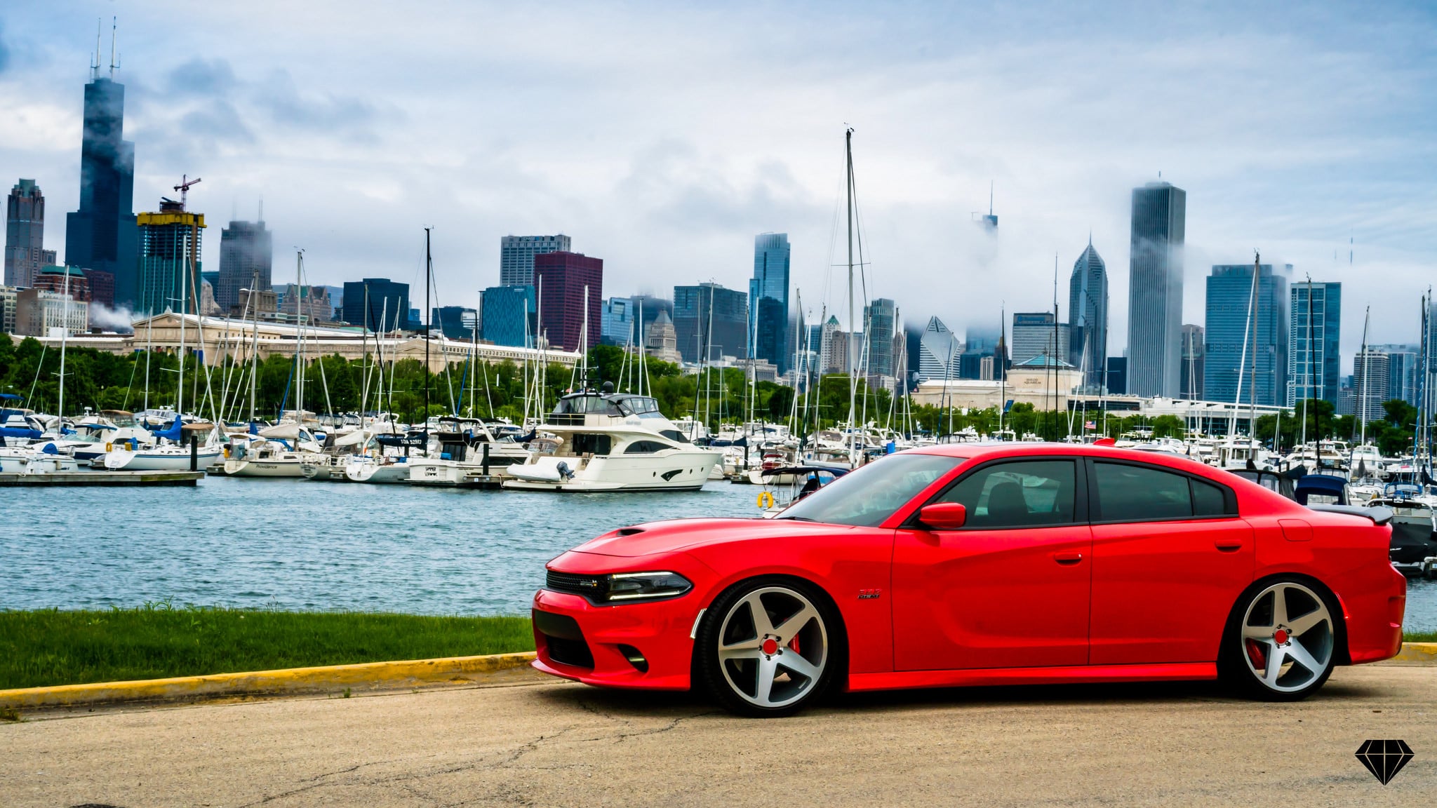 Exotic Red Dodge Charger Sitting on Blaque Diamond Wheels with Color ...