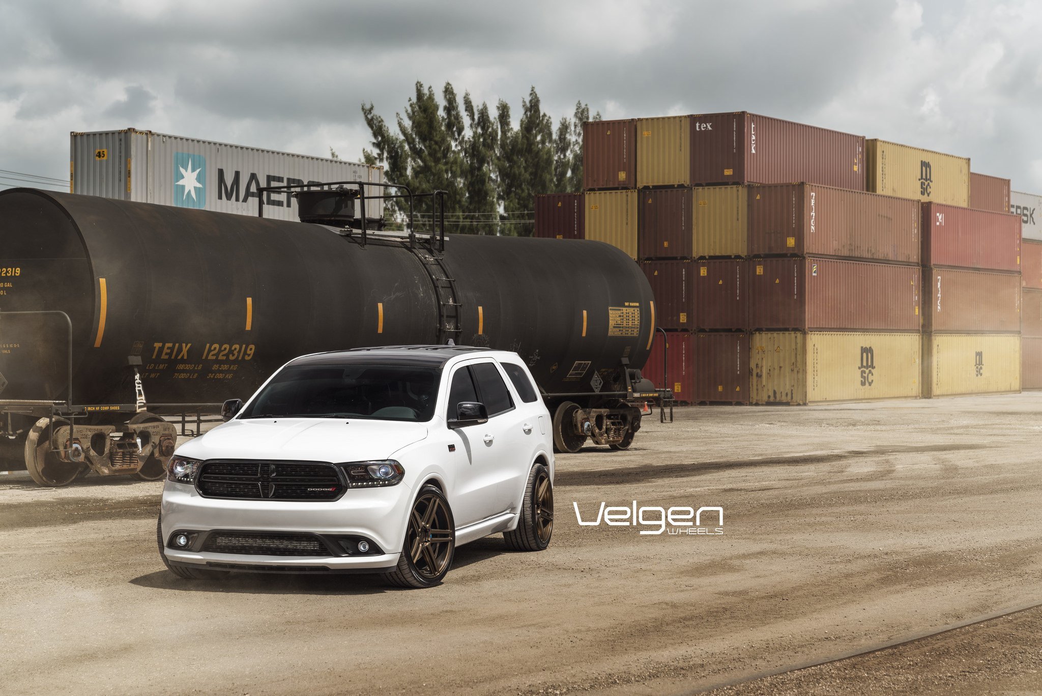 White Dodge Durango Shows Off Custom Bronze Wheels by Velgen | CARiD ...