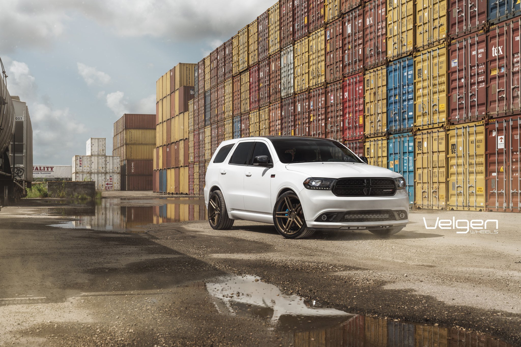 White Dodge Durango Shows Off Custom Bronze Wheels by Velgen | CARiD ...