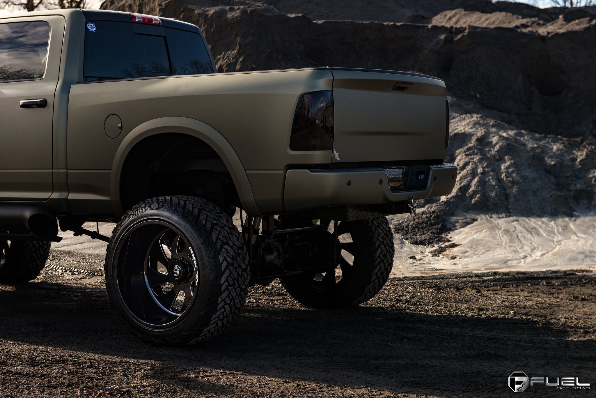 Custom Lifted Dodge Ram on Black Forged Custom Wheels by Fuel | CARiD ...