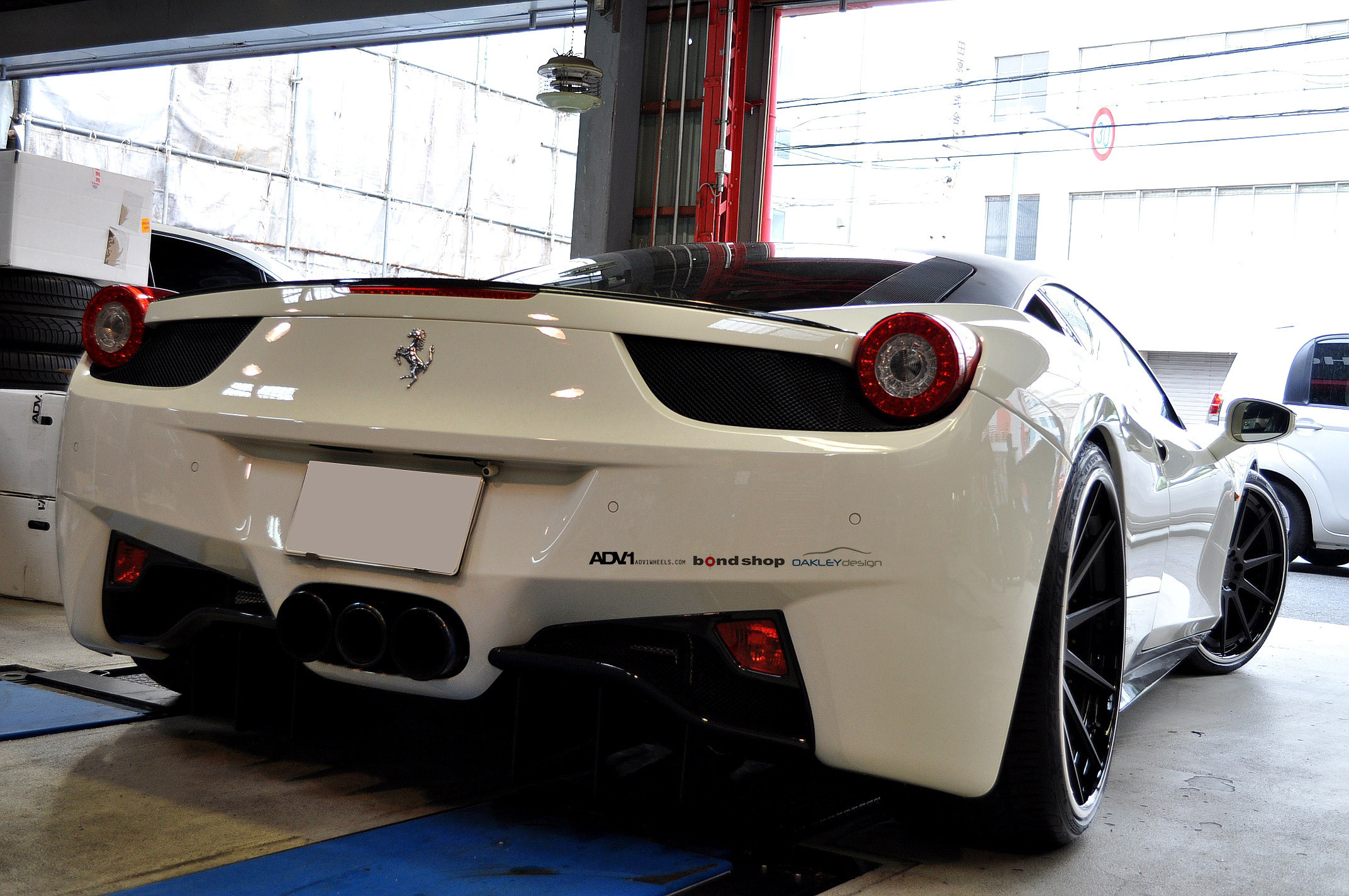 Black Top Ferrari 458 Rolling on Custom Painted ADV1 Wheels | CARiD.com ...