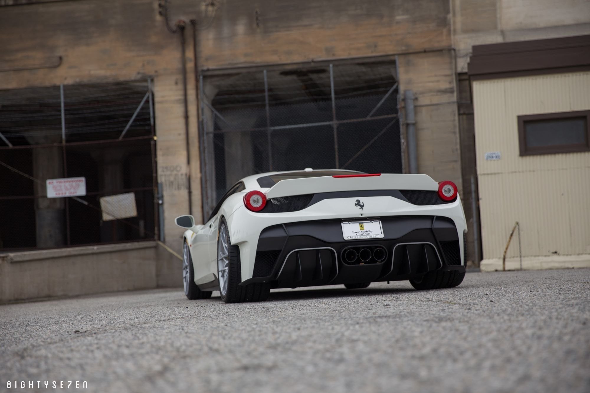 White Ferrari 458 Rolling on Vorsteiner Wheels with Yellow Brakes ...