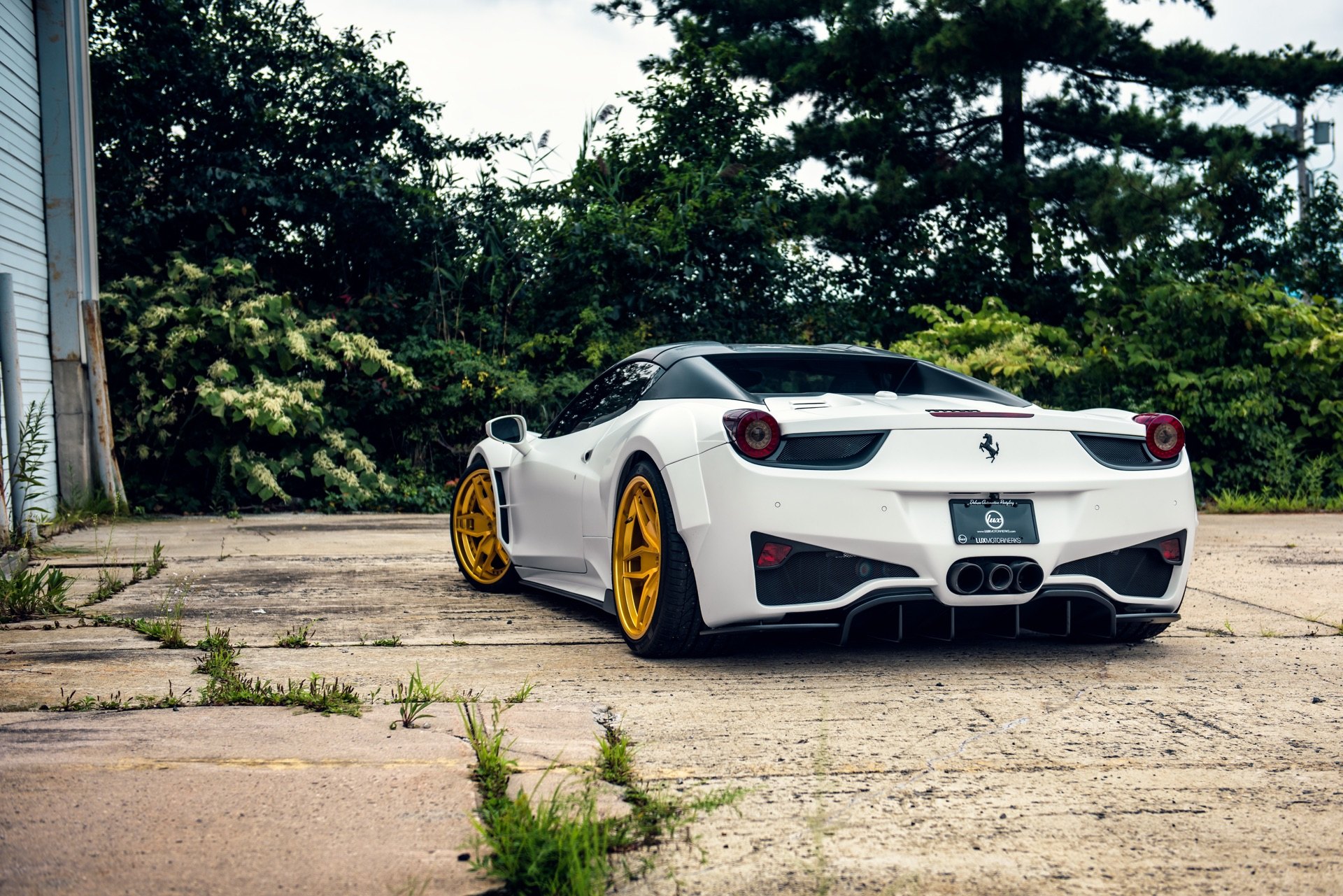 Gorgeous White Convertible Ferrari 458 Sitting on Gold Rims | CARiD.com ...