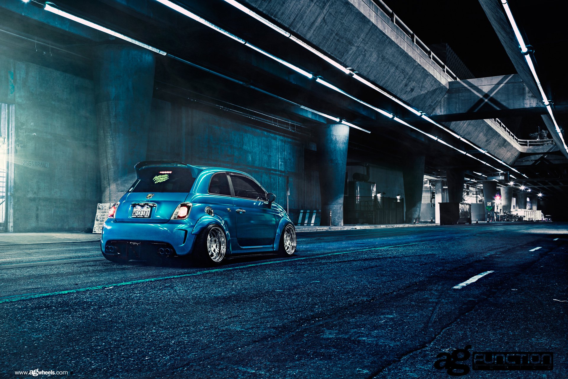 Custom Painted Blue Fiat 500 Heavily Modified | CARiD.com Gallery