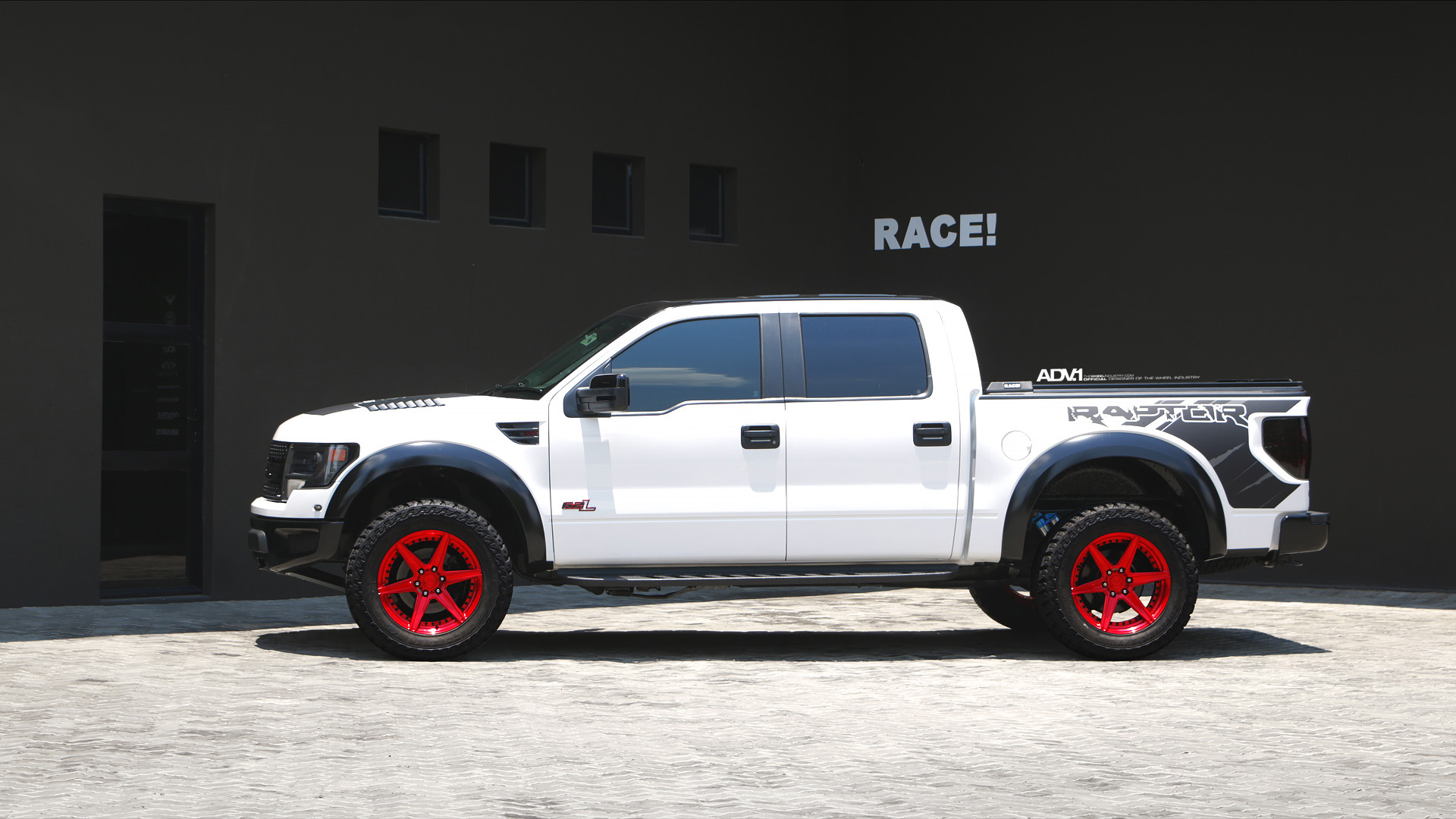 White Raptor on Red ADV.1 Offroad Wheels | CARiD.com Gallery