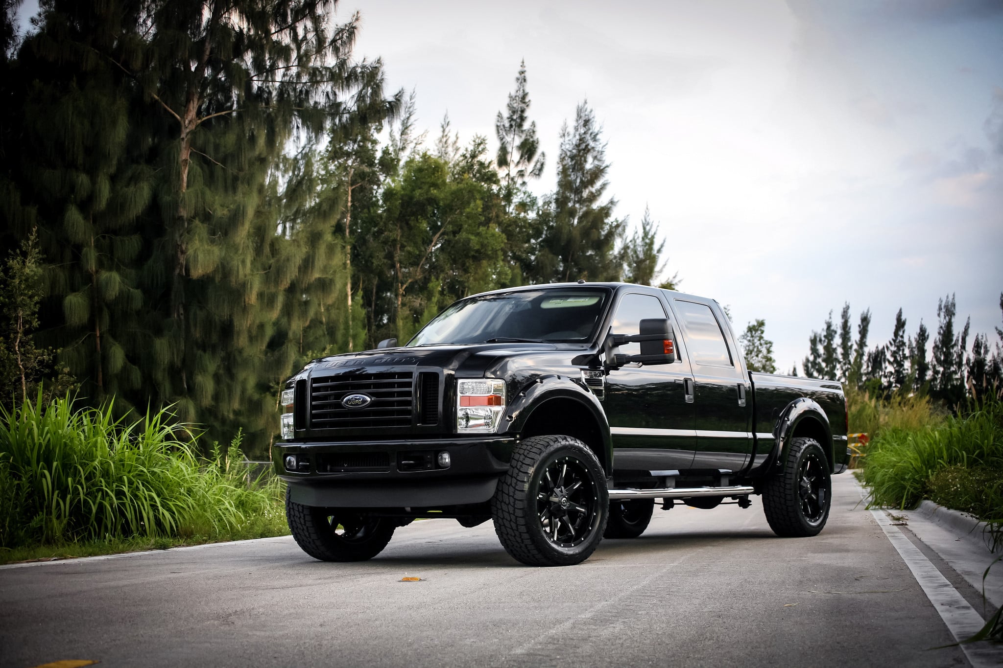 Black On Black - Bold F250 Super Duty Sitting on Black Fuel Wheels ...
