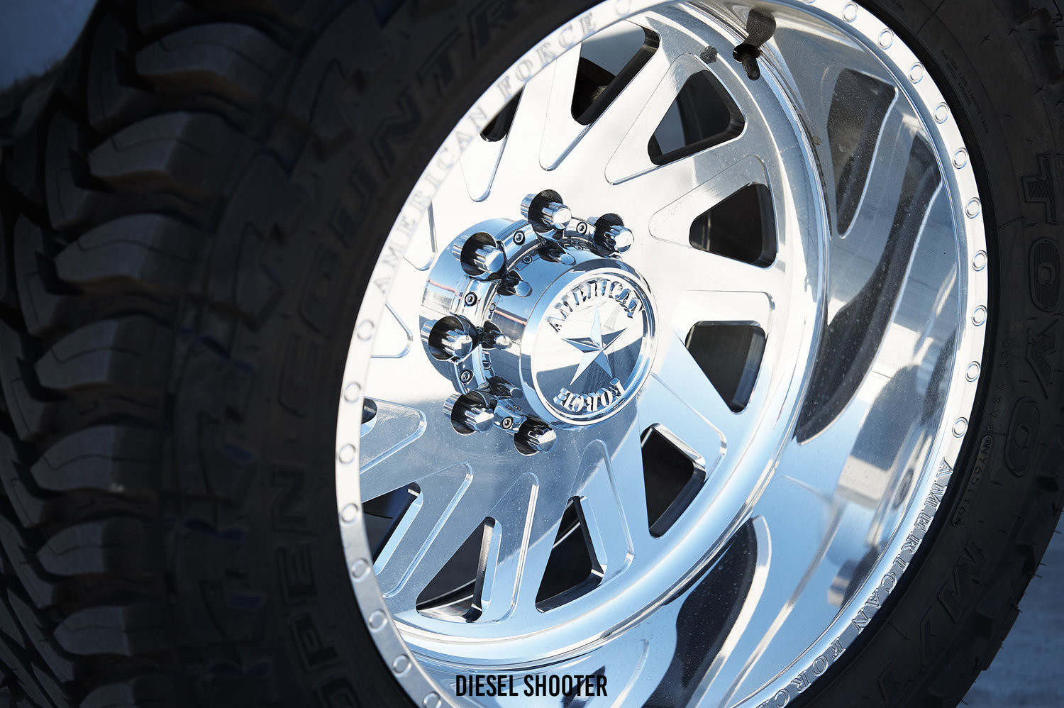 Imposing Black Ford F-350 on Chrome Custom Rims | CARiD.com Gallery