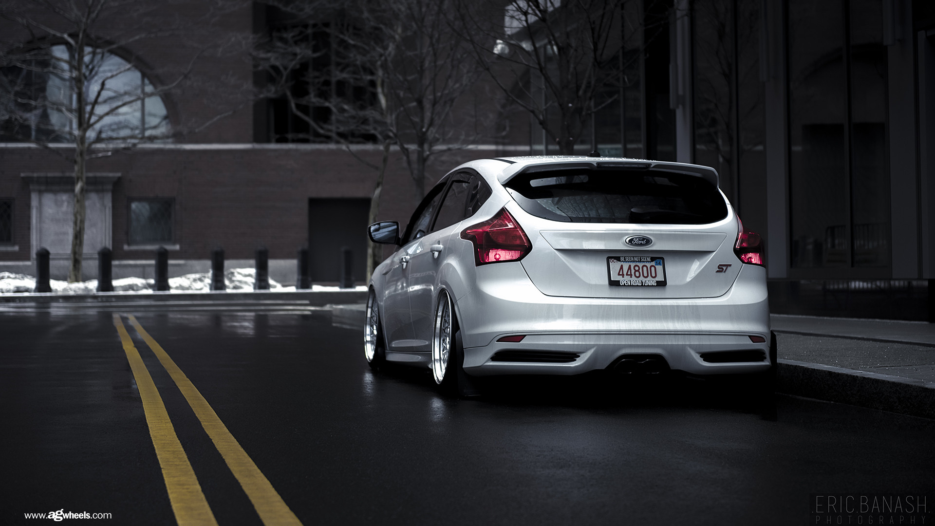 White Lowered Ford Focus Fitted with Aftermarket Goodies | CARiD.com ...