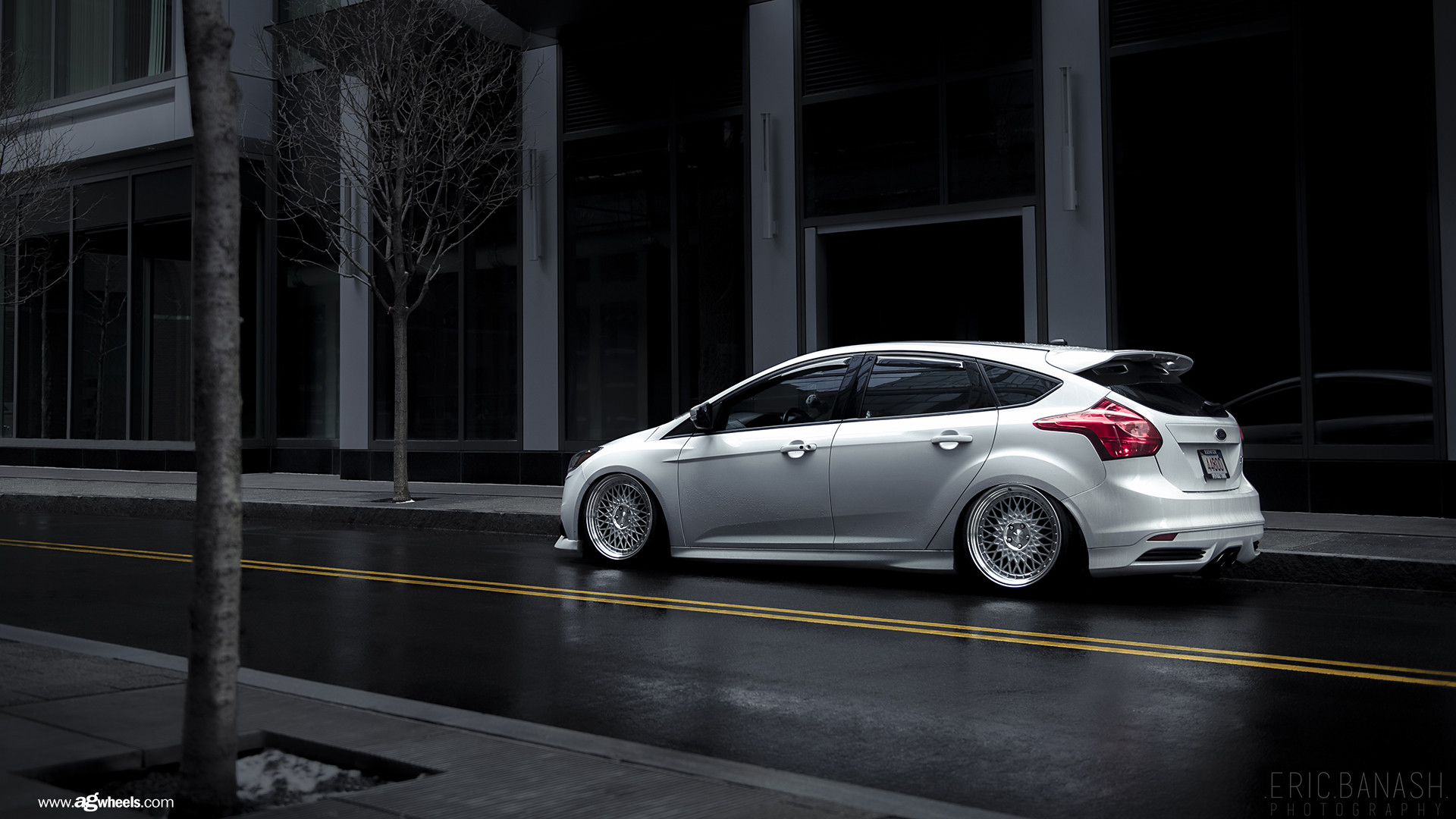 White Lowered Ford Focus Fitted with Aftermarket Goodies | CARiD.com ...