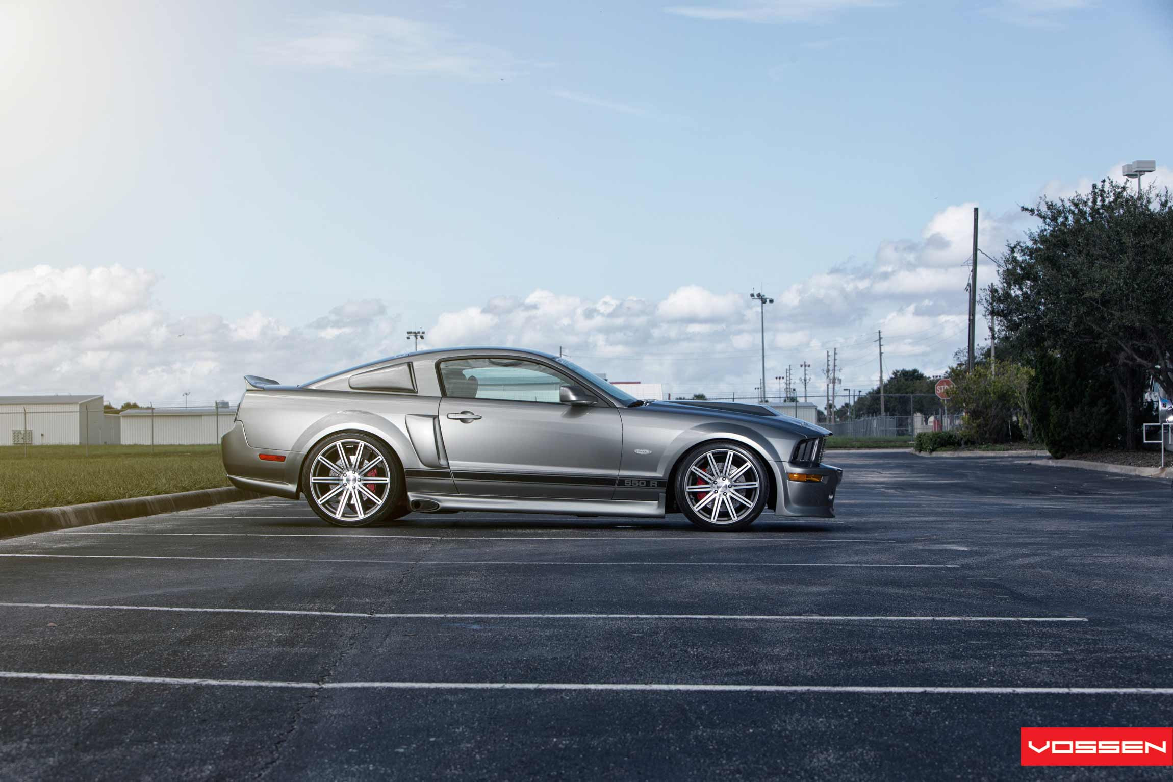 Pumped Up Silver Ford Mustang Wearing Chrome Vossen Rims | CARiD.com ...