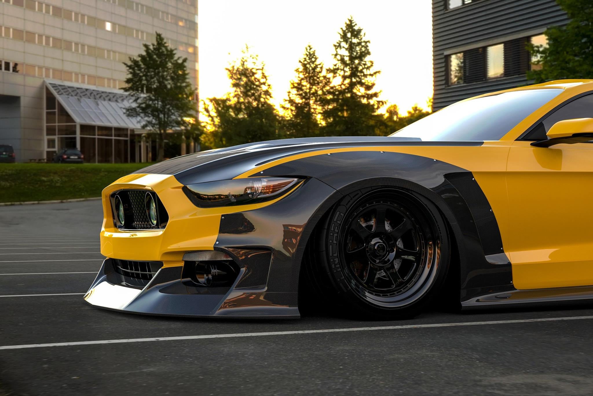 Extreme and Mean Transformation of Yellow Ford Mustang with Custom Body ...