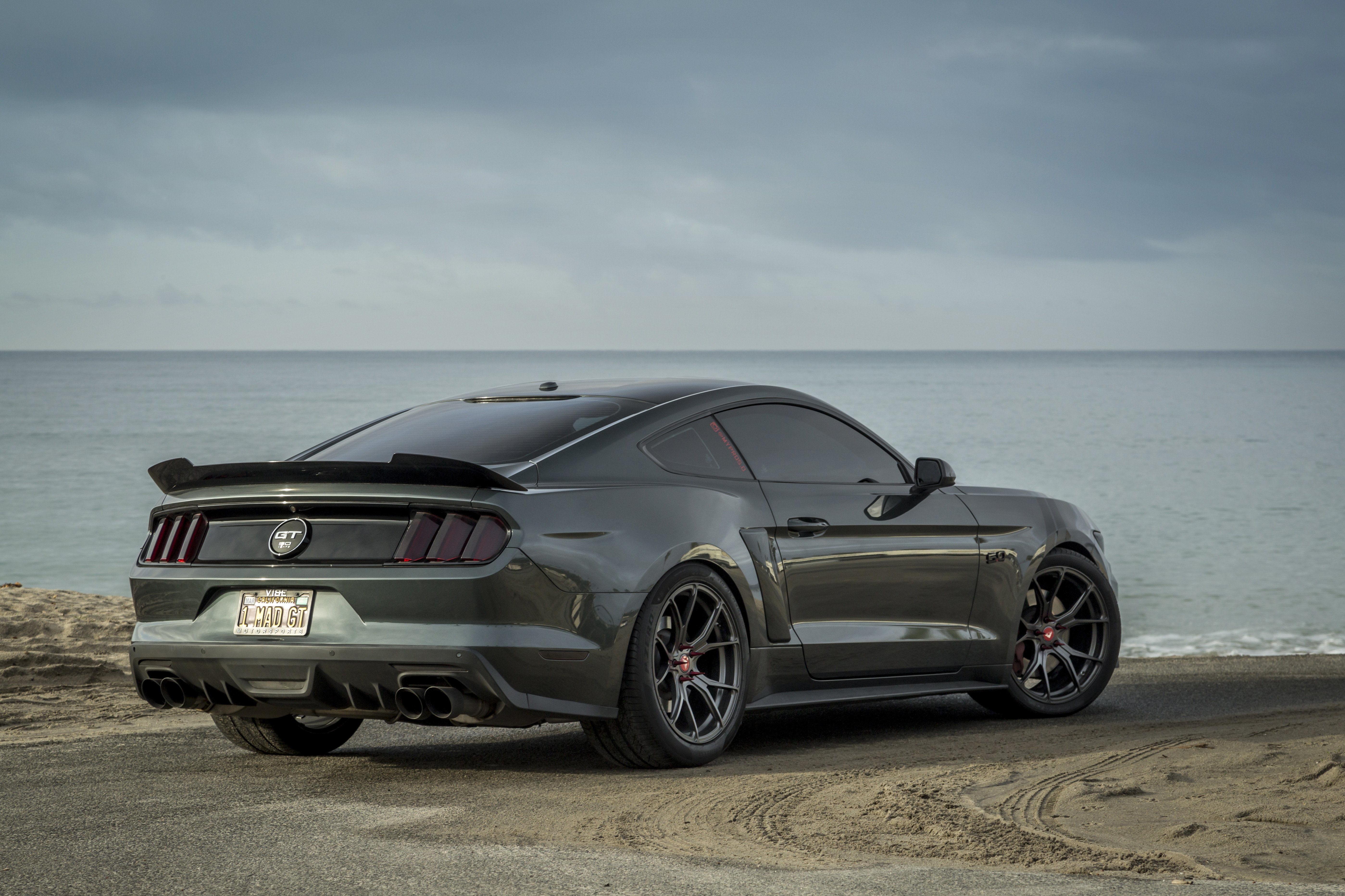 Bespoke Gray Ford Mustang Chamrs While Sitting on Vorsteiner Forged ...