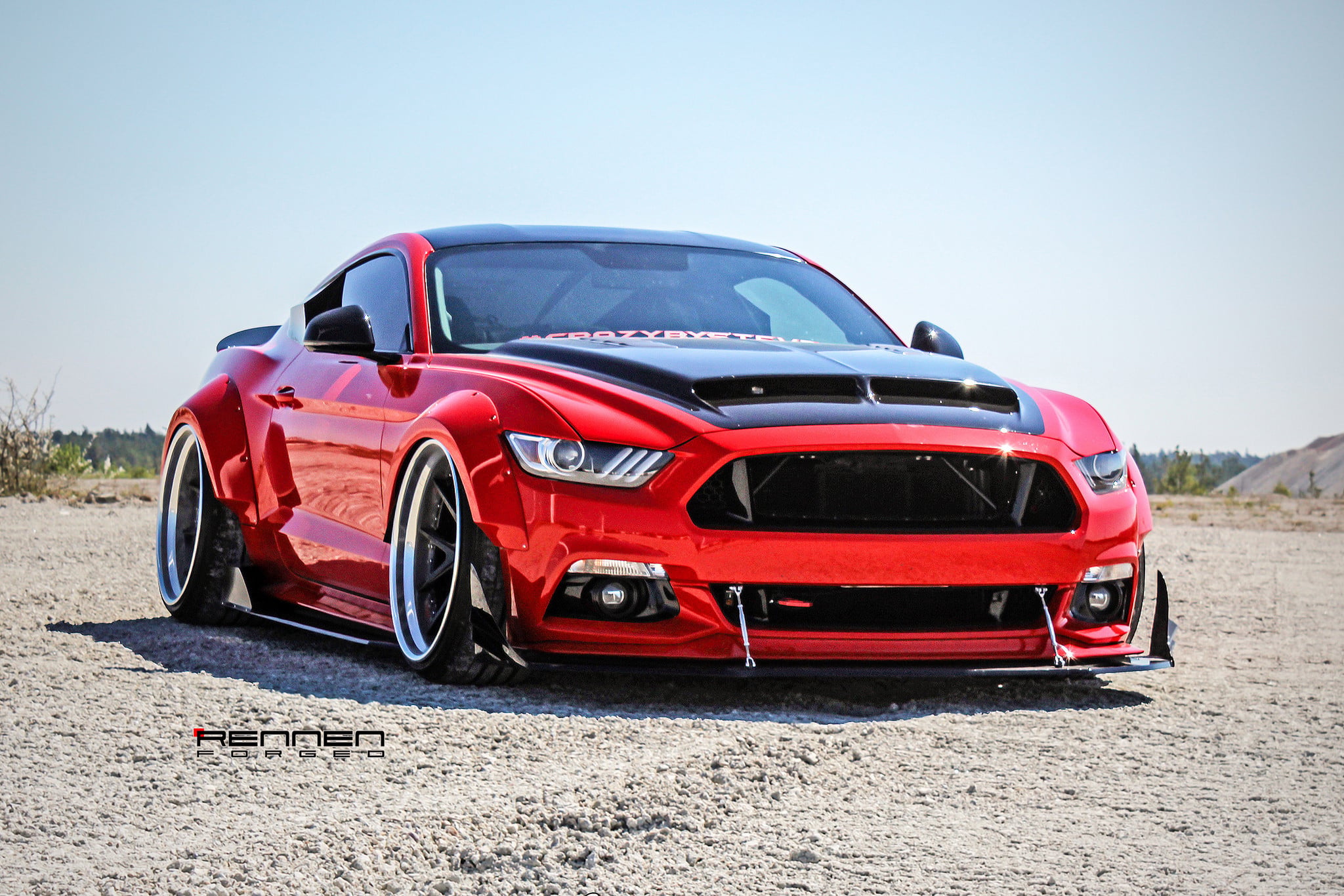 Proper Tuning Detected: Red Ford Mustang with Custom Body Kit | CARiD ...