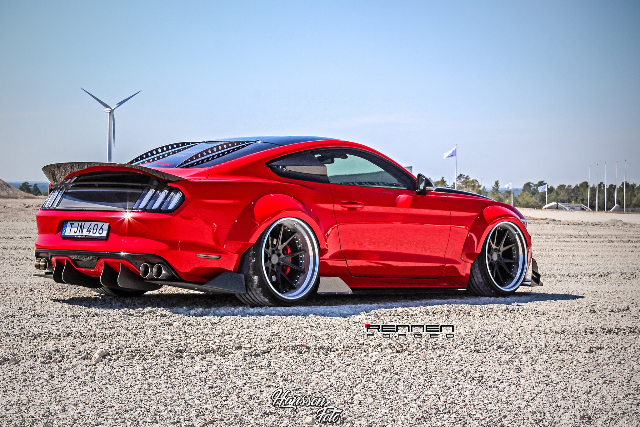 Proper Tuning Detected: Red Ford Mustang with Custom Body Kit | CARiD ...