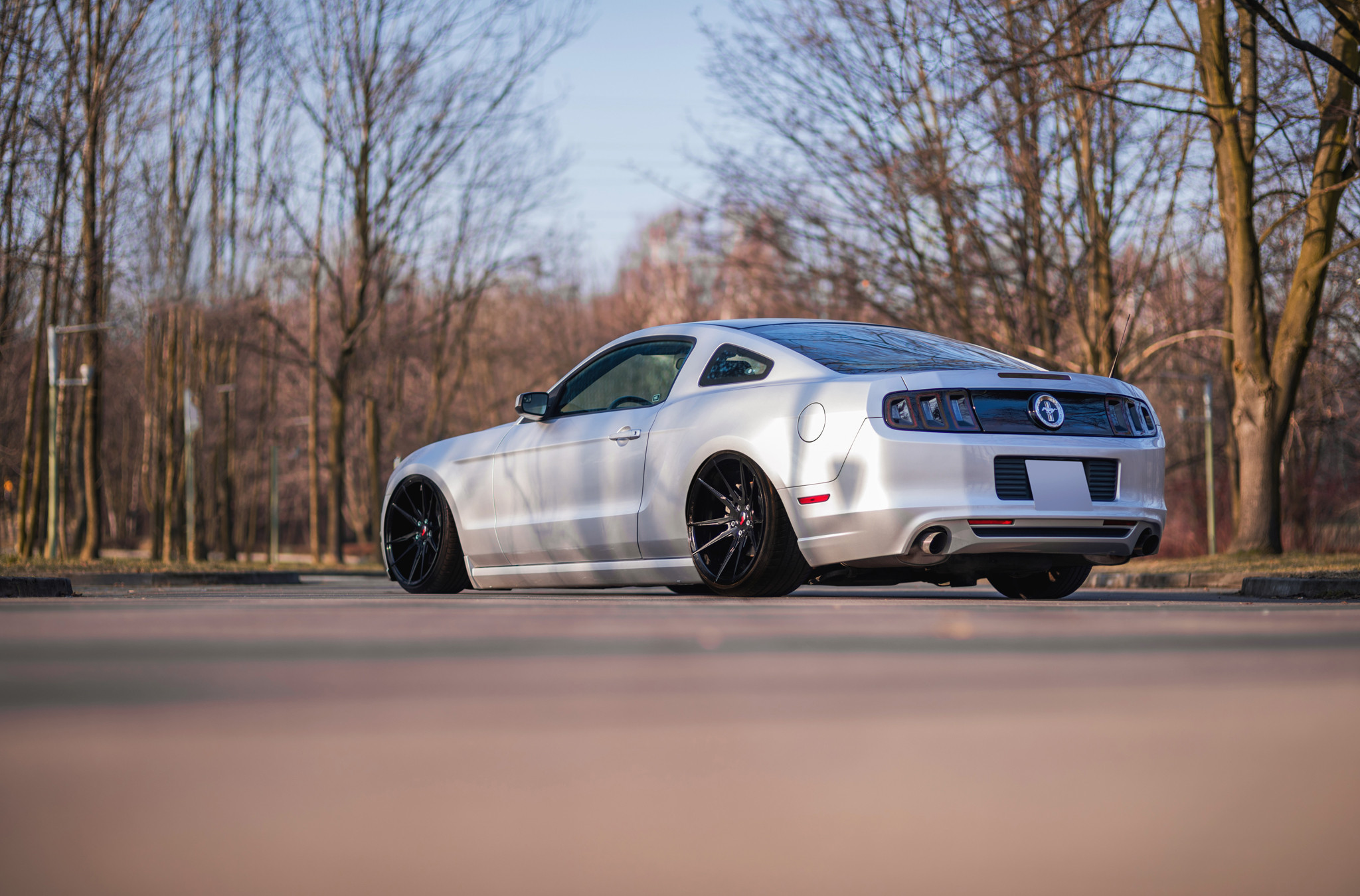 Solid Gray Ford Mustang Has Its Face Revised with Front Bumper and Fog ...
