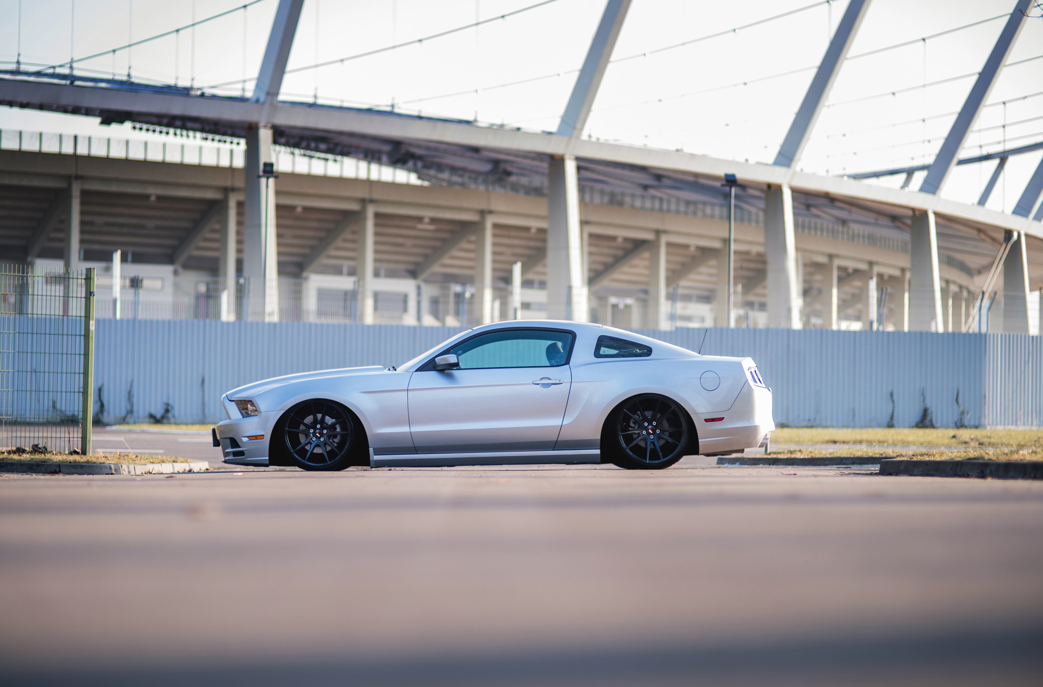 Solid Gray Ford Mustang Has Its Face Revised with Front Bumper and Fog ...