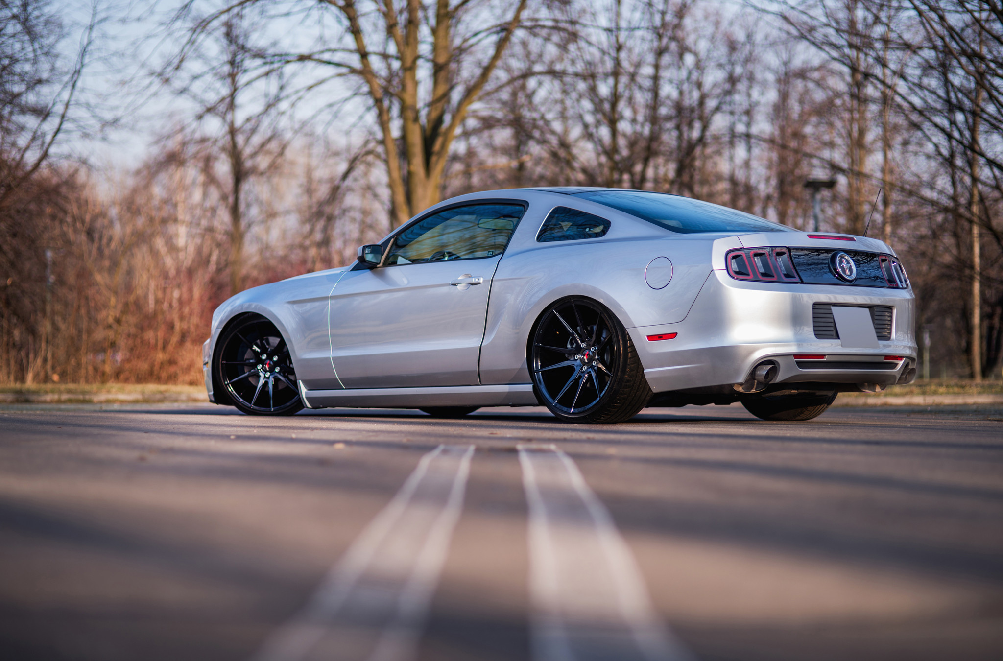 Solid Gray Ford Mustang Has Its Face Revised with Front Bumper and Fog ...