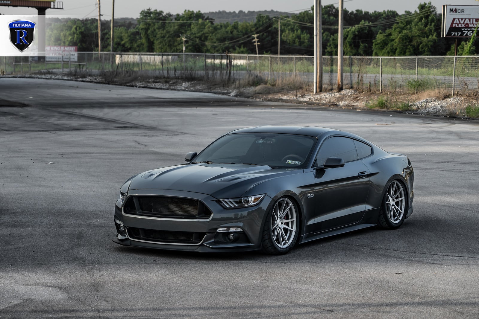 Gray Ford Mustang Sitting on Custom Gunmetal Wheels | CARiD.com Gallery