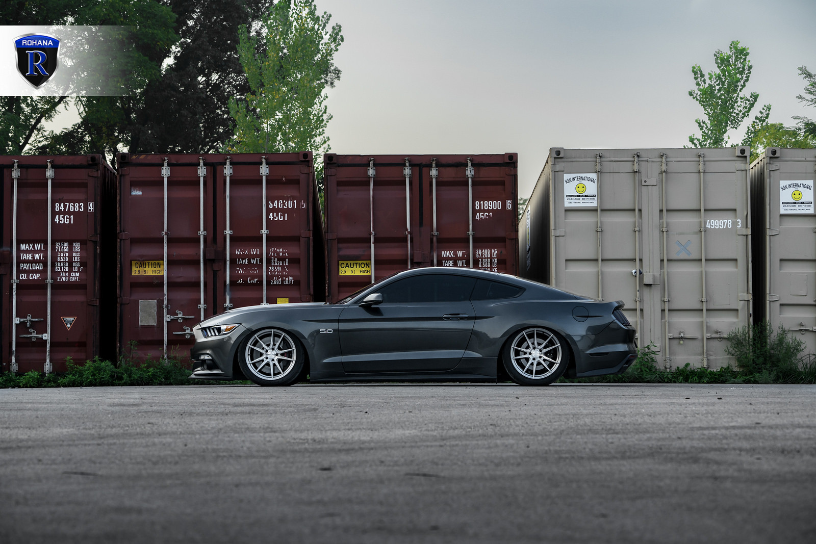 Gray Ford Mustang Sitting on Custom Gunmetal Wheels | CARiD.com Gallery