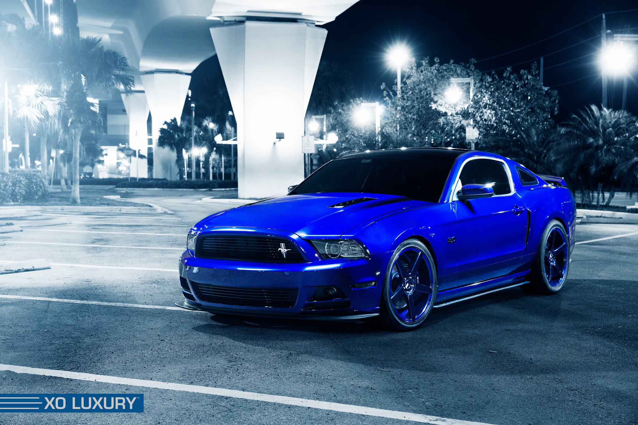 Ultraviolet Blue Mustang GT 5.0 on XO Luxury Rims | CARiD.com Gallery