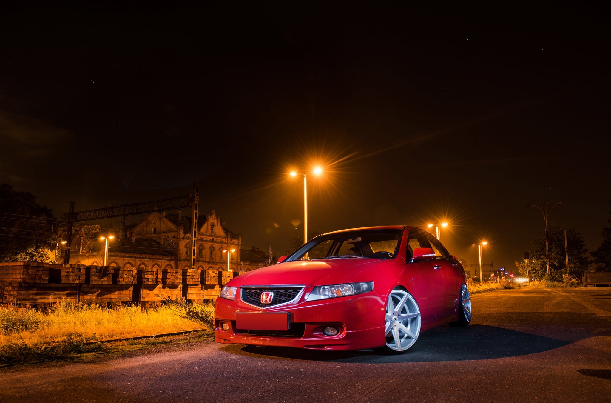 Custom Red Honda Accord Rocking Silver JR Wheels | CARiD.com Gallery