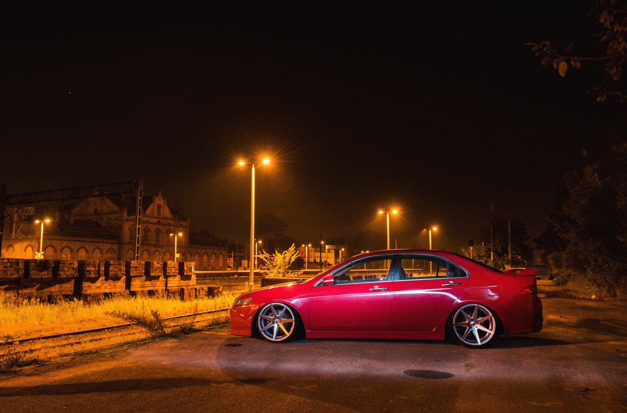 Custom Red Honda Accord Rocking Silver JR Wheels | CARiD.com Gallery