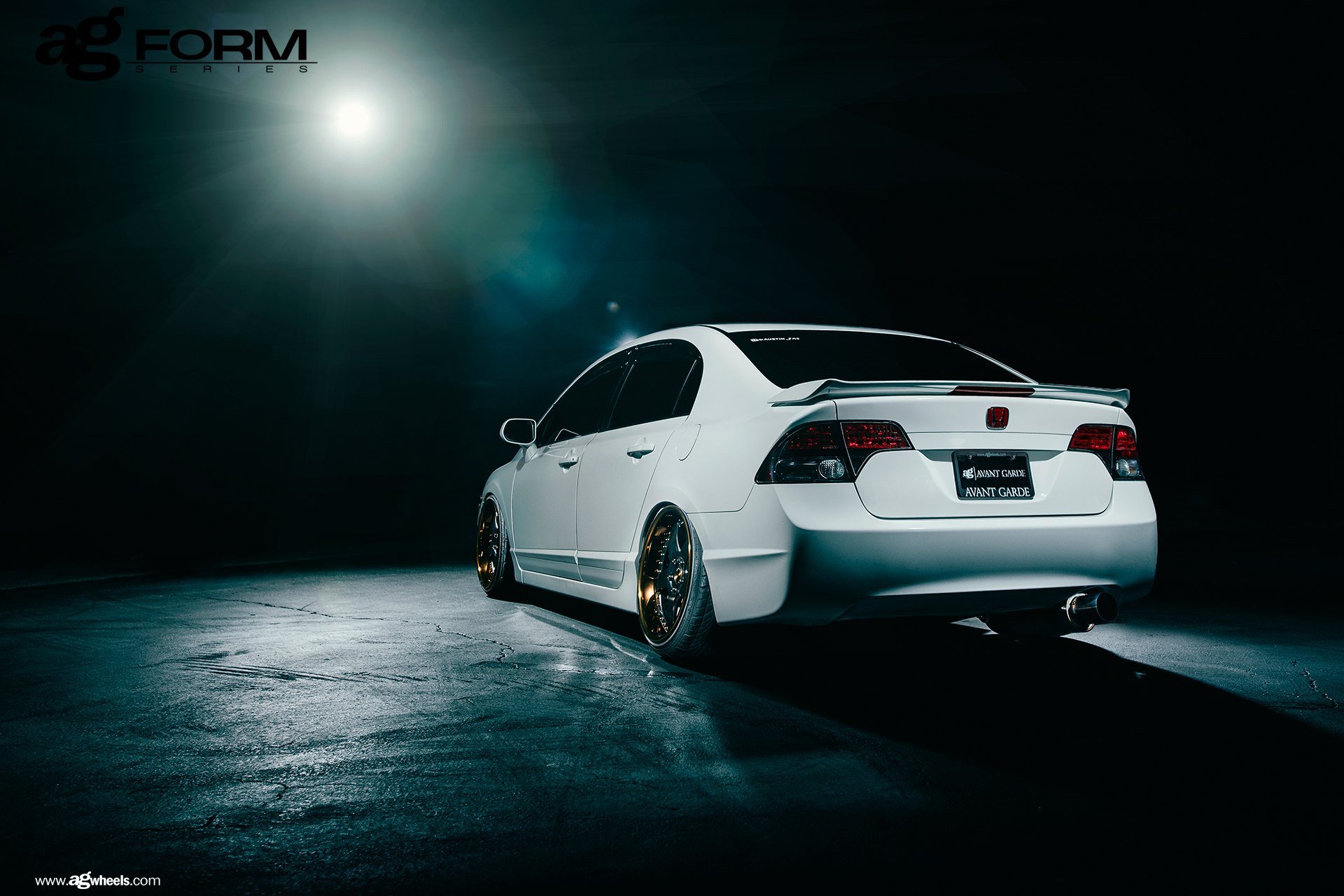 Stylish Transformation of White Honda Civic on Avant Garde Wheels ...
